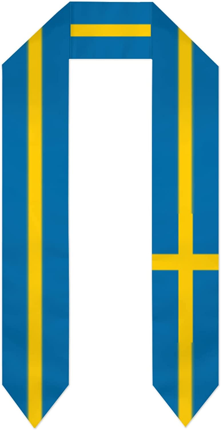 DABOYOZHZH Sweden Flag Graduation Shawl, Satin Stole for Souvenir ...