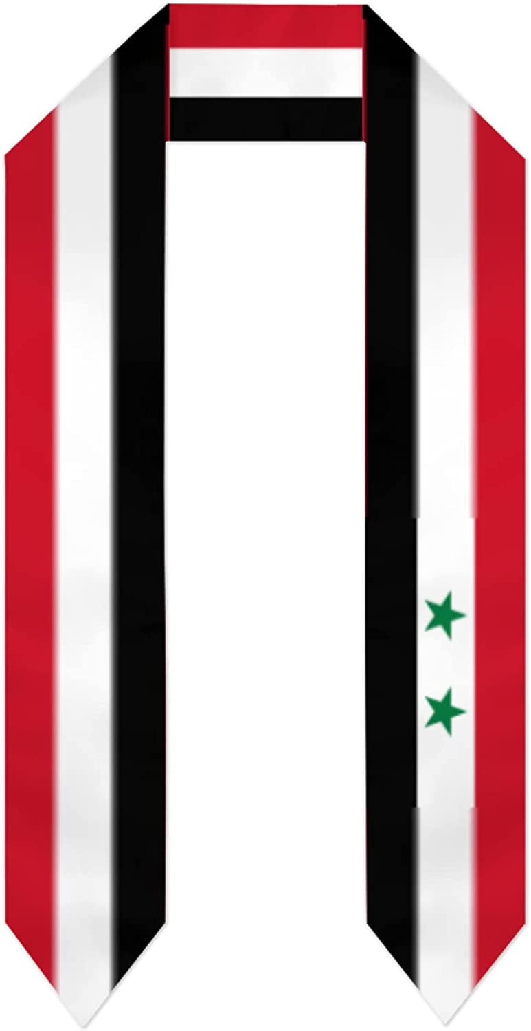 DABOYOZHZH Graduate Clothing: Syria Flag Graduation Shawl Sash Stole ...