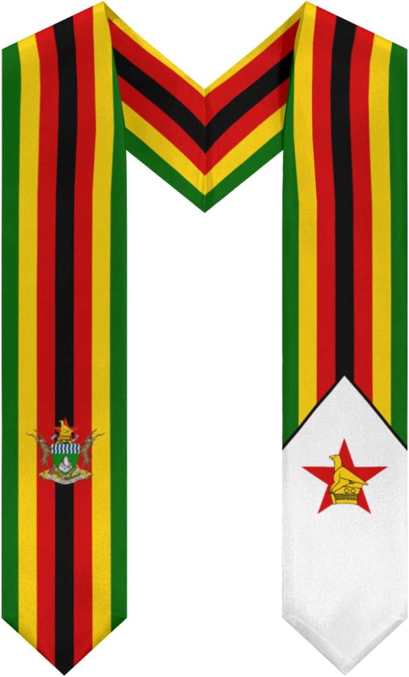 DABOYOZHZH Zimbabwe Emblem Graduation Stole Shawl Sash Honor For Study ...