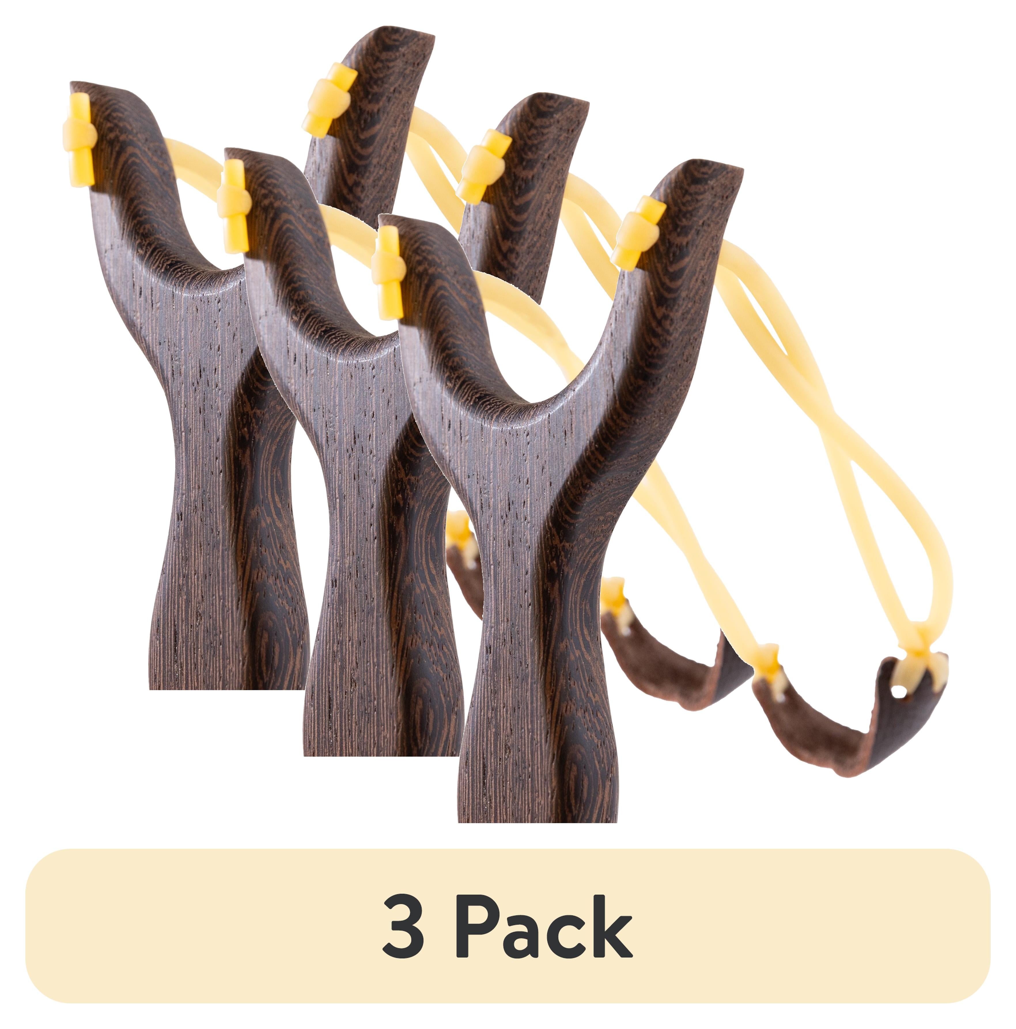 (3 pack) DAC Wooden Slingshot with Dark Brown Finish - Walmart.com