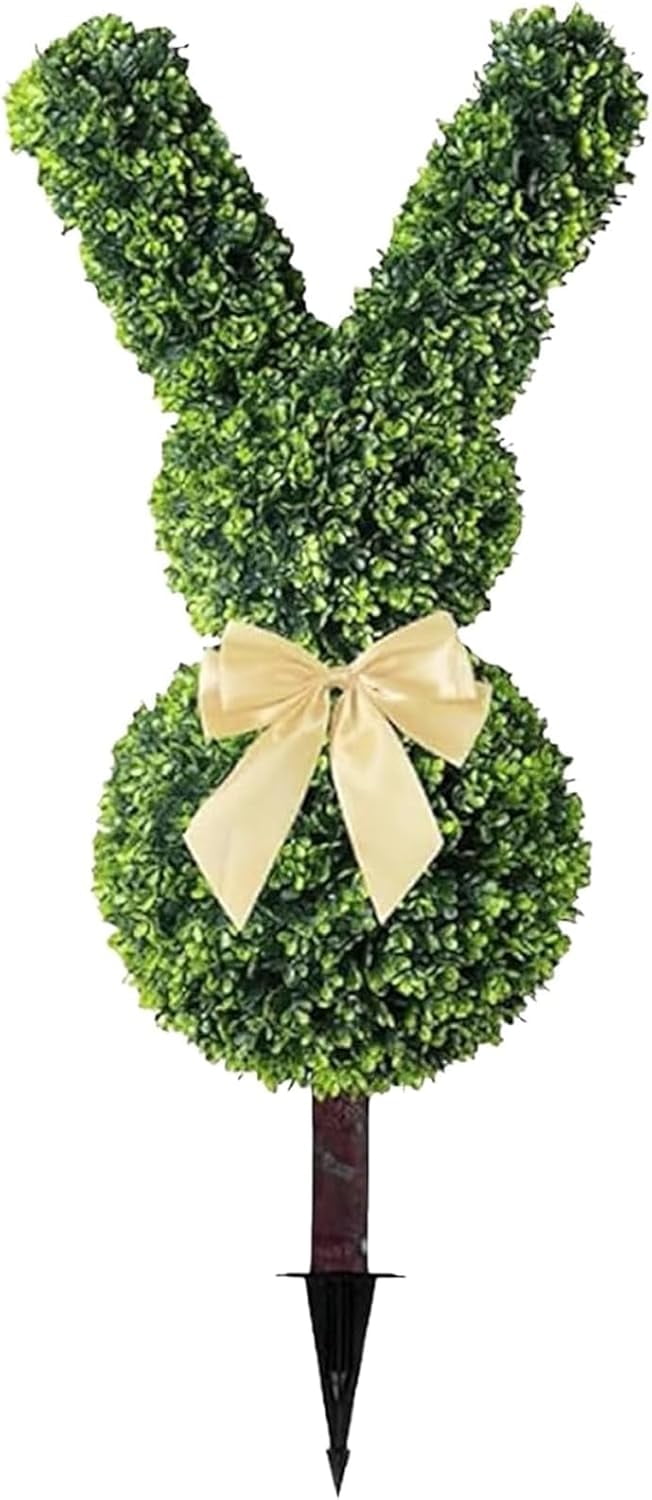 DACHUI Artificial Bunny Topiary Outdoor Easter Rabbit Topiary Faux ...