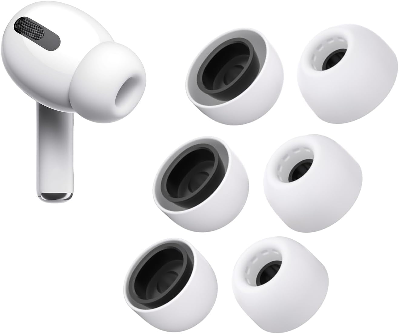 DACKAA-[3 Pairs-SML] TRI Replacement Ear Tips for AirPods Pro & AirPods ...