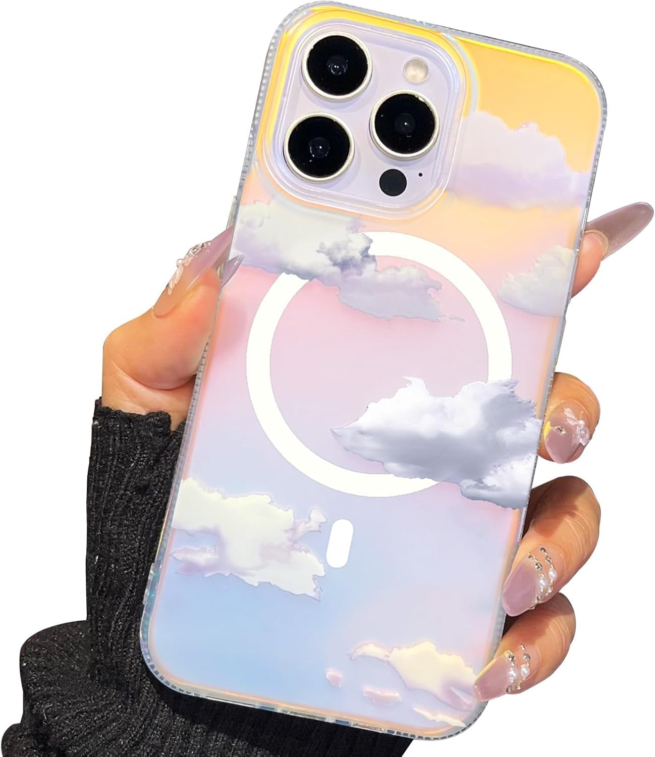 DACKAA-Compact Case for iPhone 16 Pro Max Iridescent Cloud Design ...