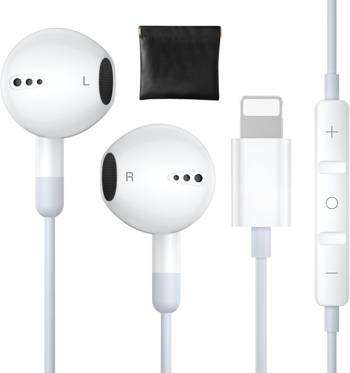 DACKAA-Lightning Headphones Wired Earphones for iPhone, [MFi Certified ...