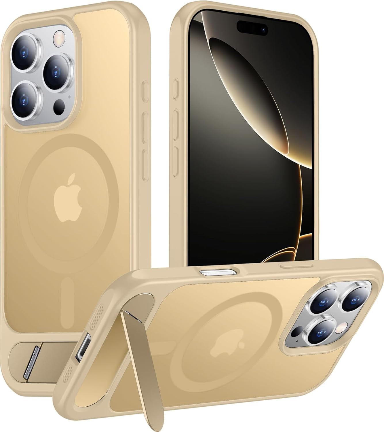 DACKAA-Magnetic Compatible with iPhone 16 Pro Max Case, [Built-in Invisible Kickstand ...