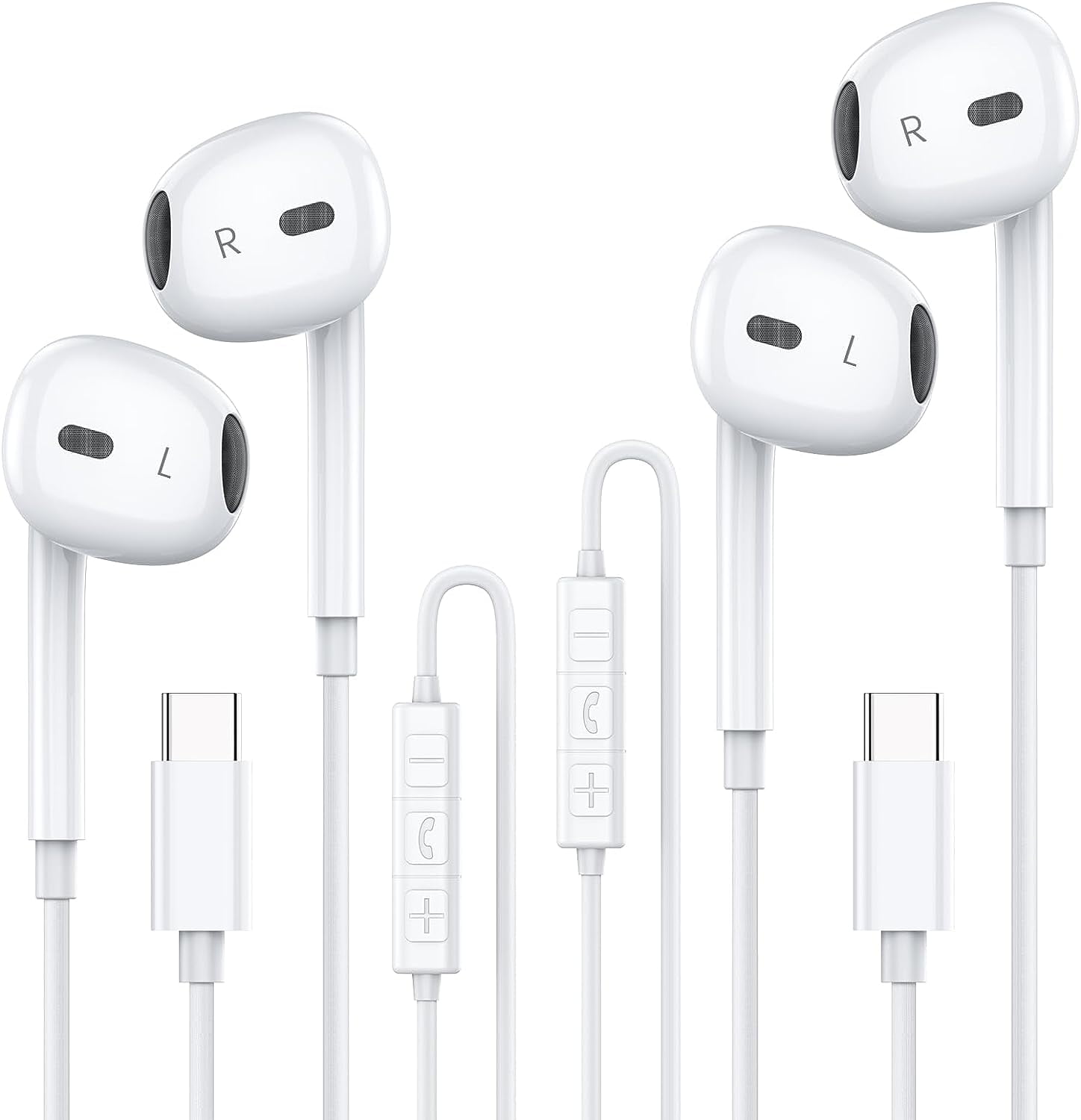 DACKAA-USB C Headphones in Ear Wired Headphones with Microphone for ...