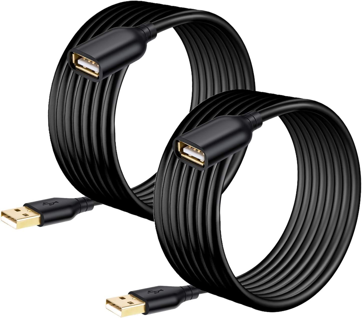 DACKAA-USB Extension Cable 15FT, 2 Pack USB Extender Cable Type A Male ...
