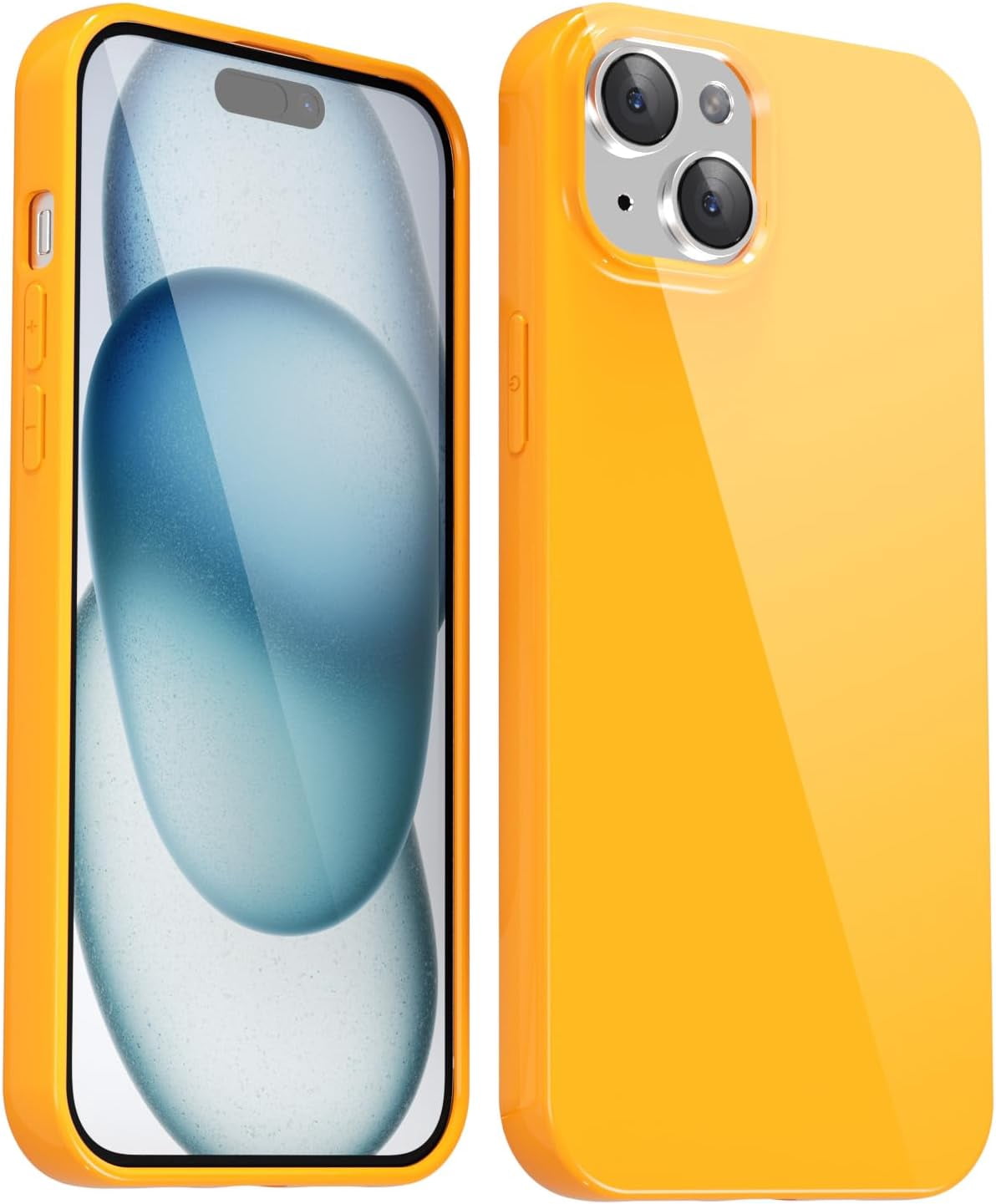 DACKAA-for iPhone 15 Plus Case Silicone, Glossy Soft Rubber Gel Jelly ...