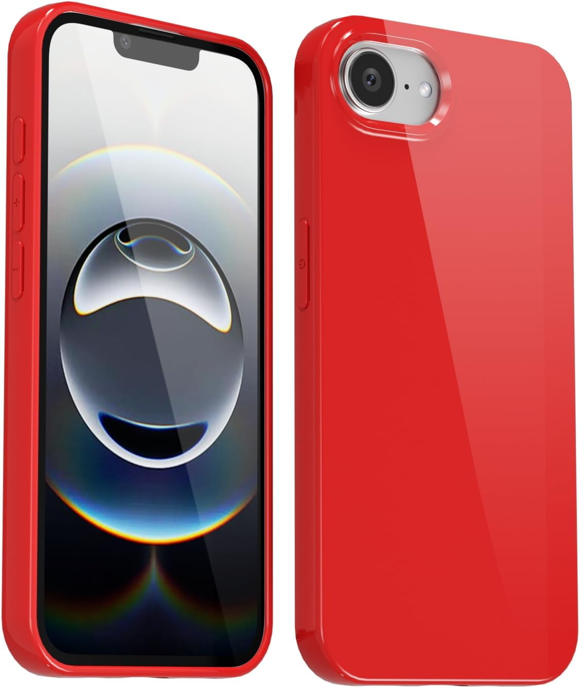 DACKAA-for iPhone 16e Case Silicone, Glossy Soft Rubber Gel Jelly Cute ...