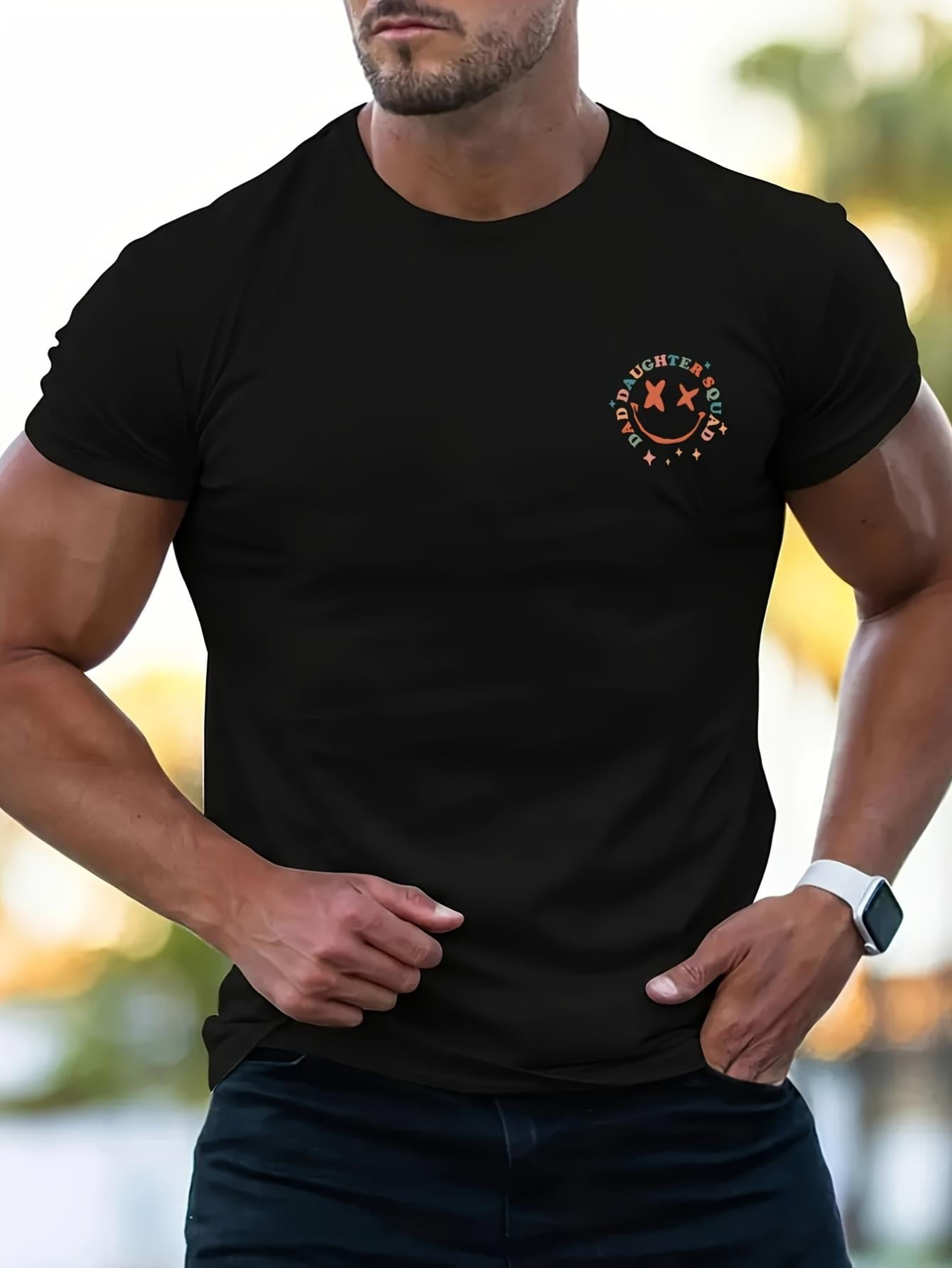 DAD Daughter Squad Unbreakablebond printed men's heavy 220g cotton round neck short sleeve T ...