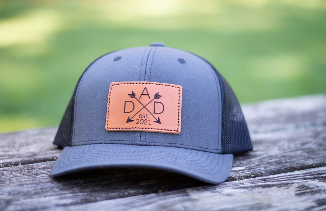 DAD Leather Patch Hat, Fathers Day Hat Gift For DAD - Walmart.com