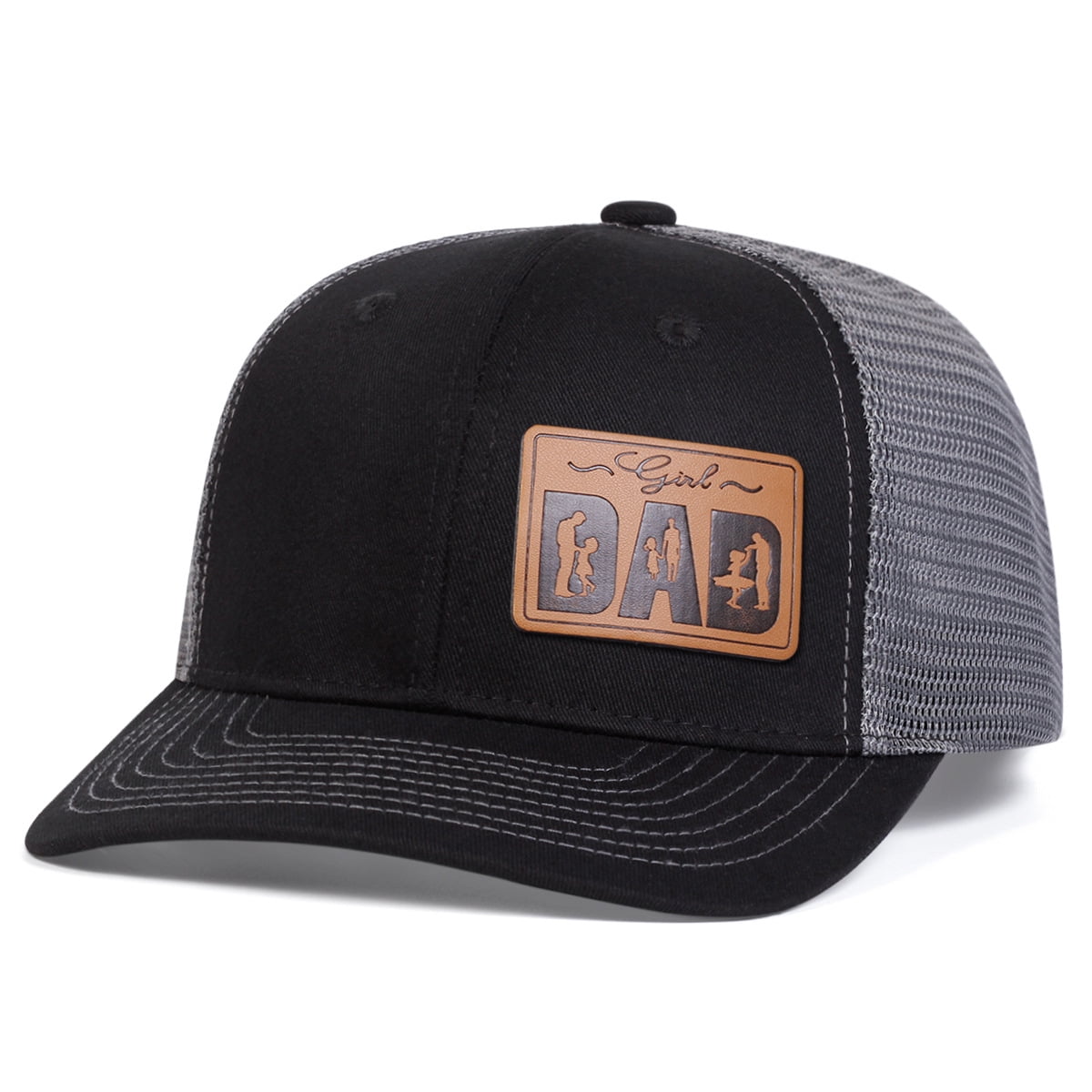DAD Letter Leather Label Slightly Curved Baseball Cap Unisex Sun ...