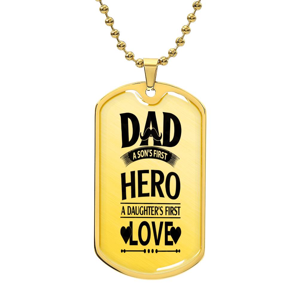DAD SON'S FIRST HERO - Graphic Military Dog Tag Necklace (Optional ...