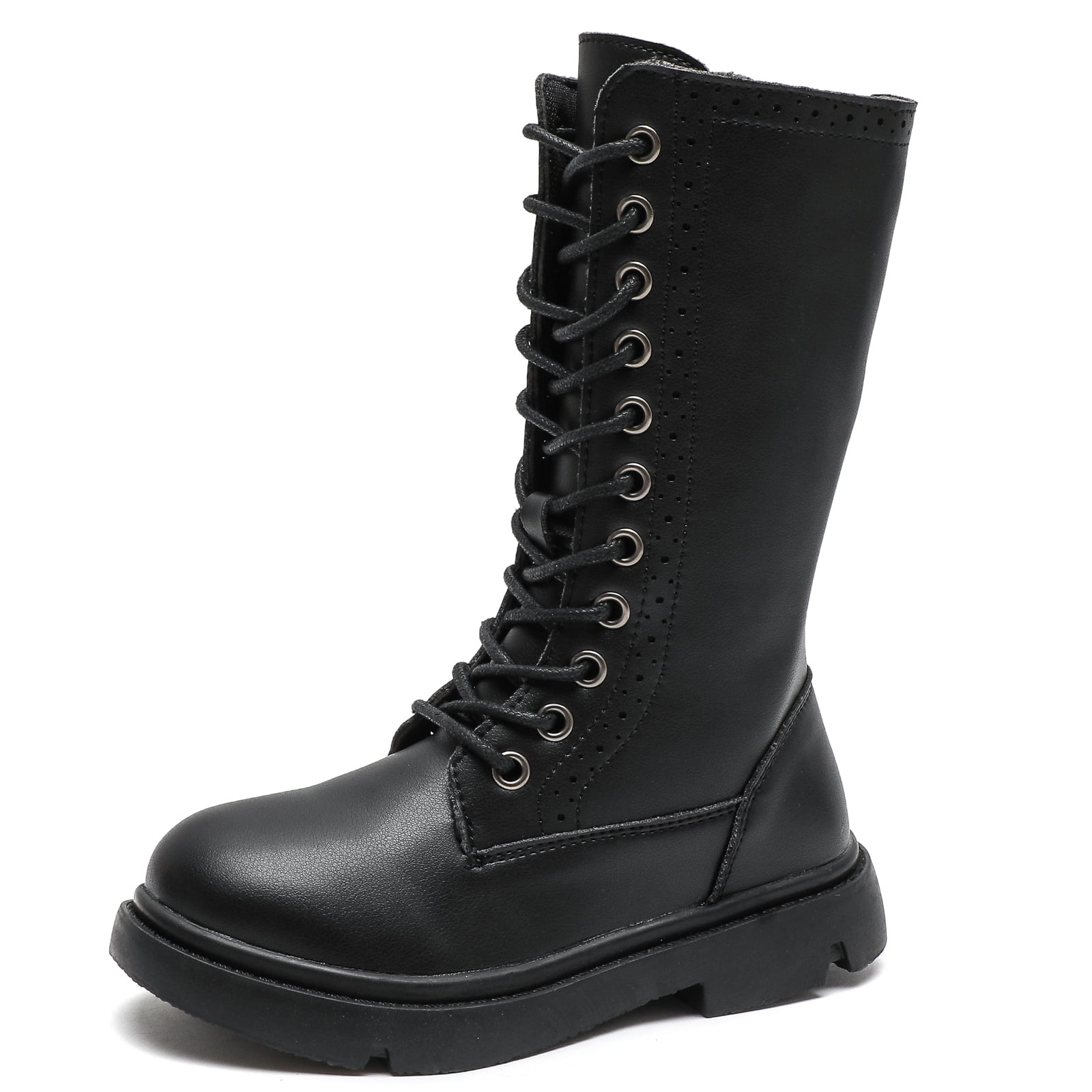 DADAWEN Black Girls Riding Boots Fashion Knee-High Boots for 11 Little ...