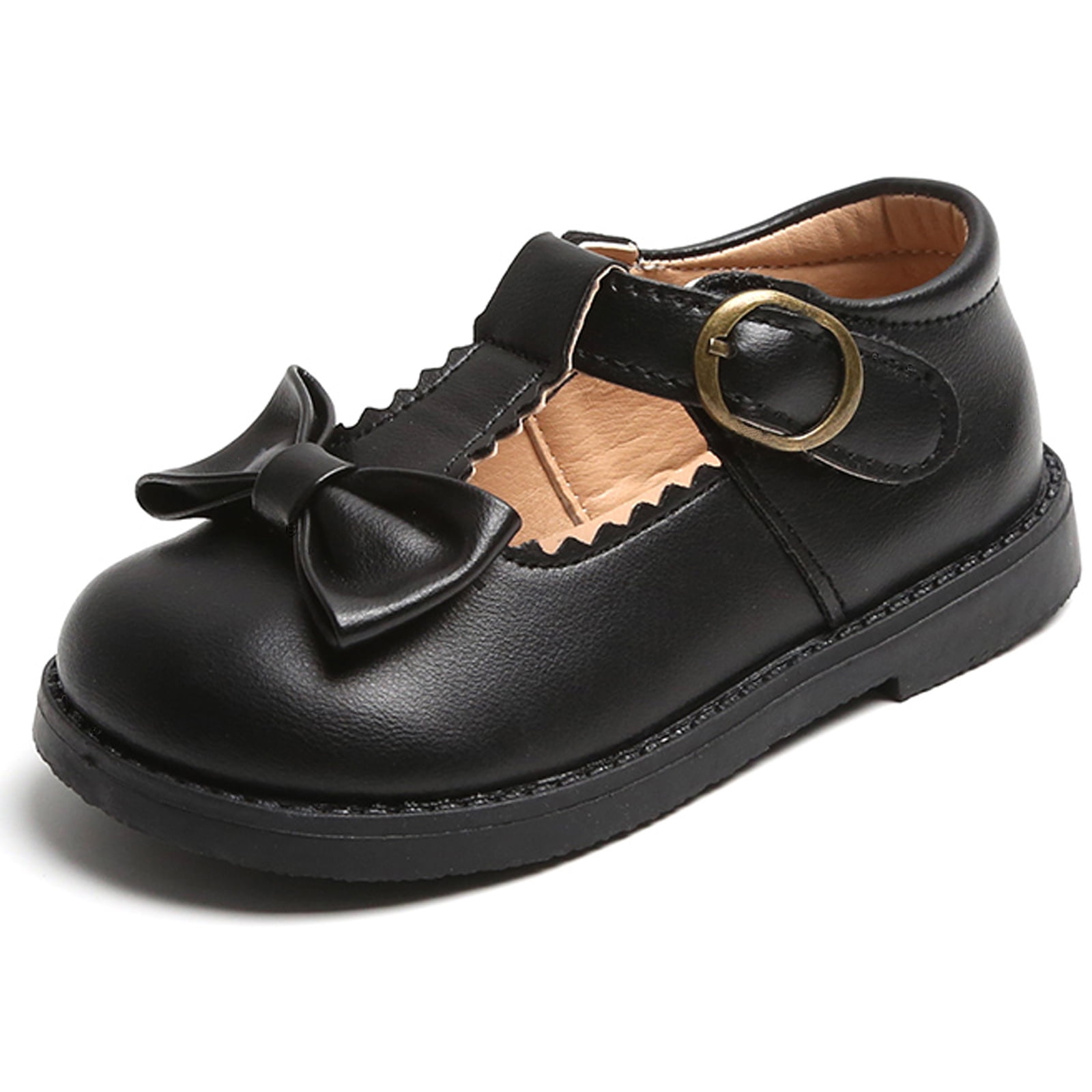 DADAWEN Girl's Black Dress Shoe School Uniform Shoes Mary Jane T-Strap ...