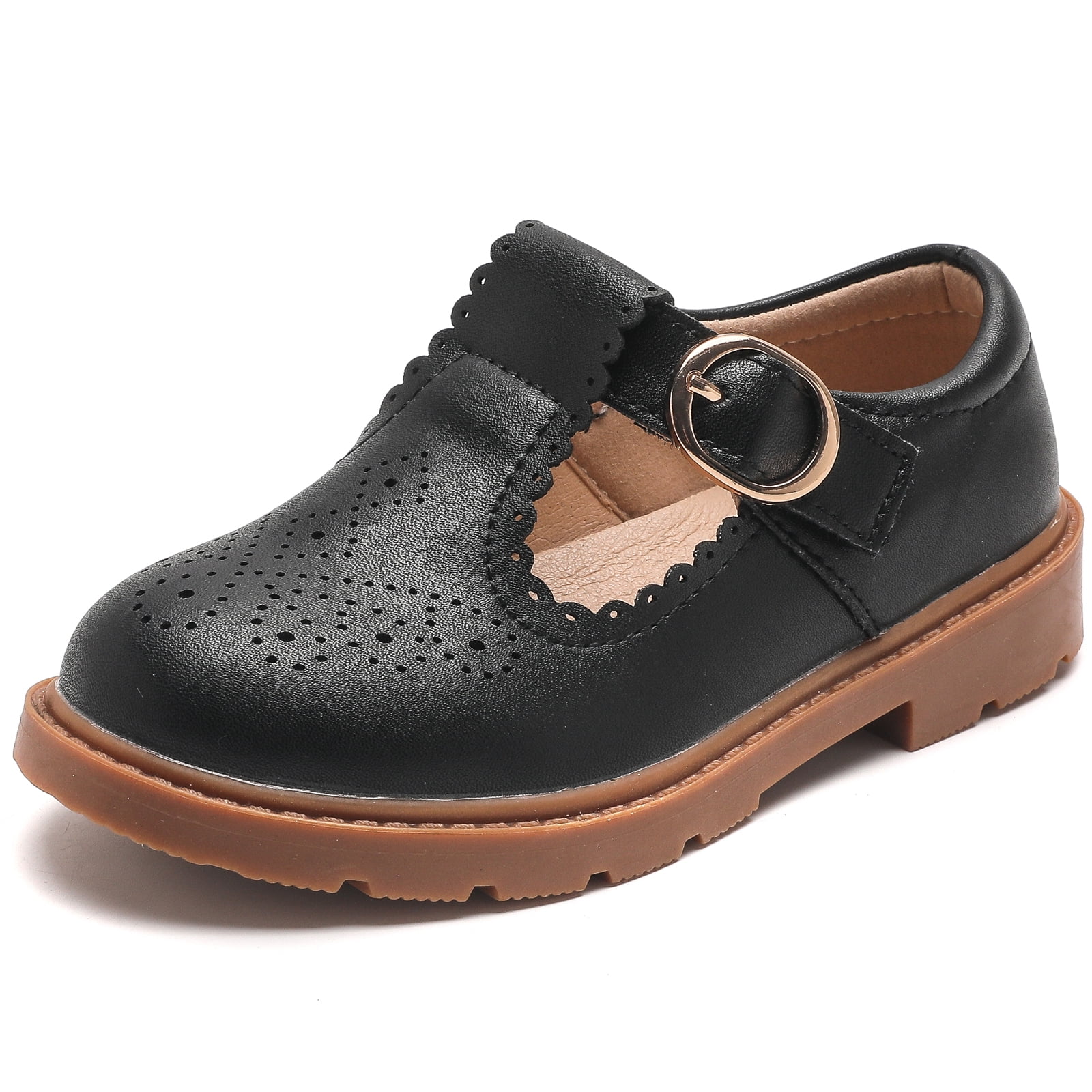 DADAWEN Girl's Mary Jane T-Strap Flats Dress Shoes Princess Shoes ...