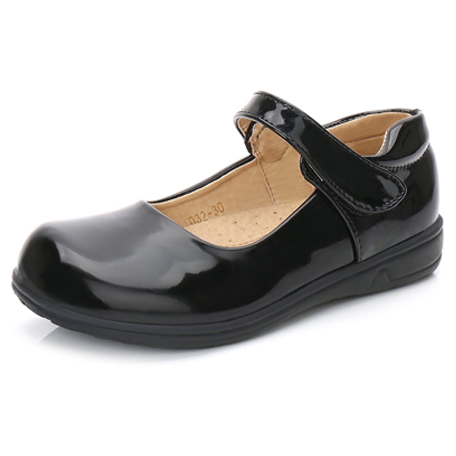 Dadawen Girls Black Mary Jane Flats, School Uniform Dress Shoes, Size 3 ...