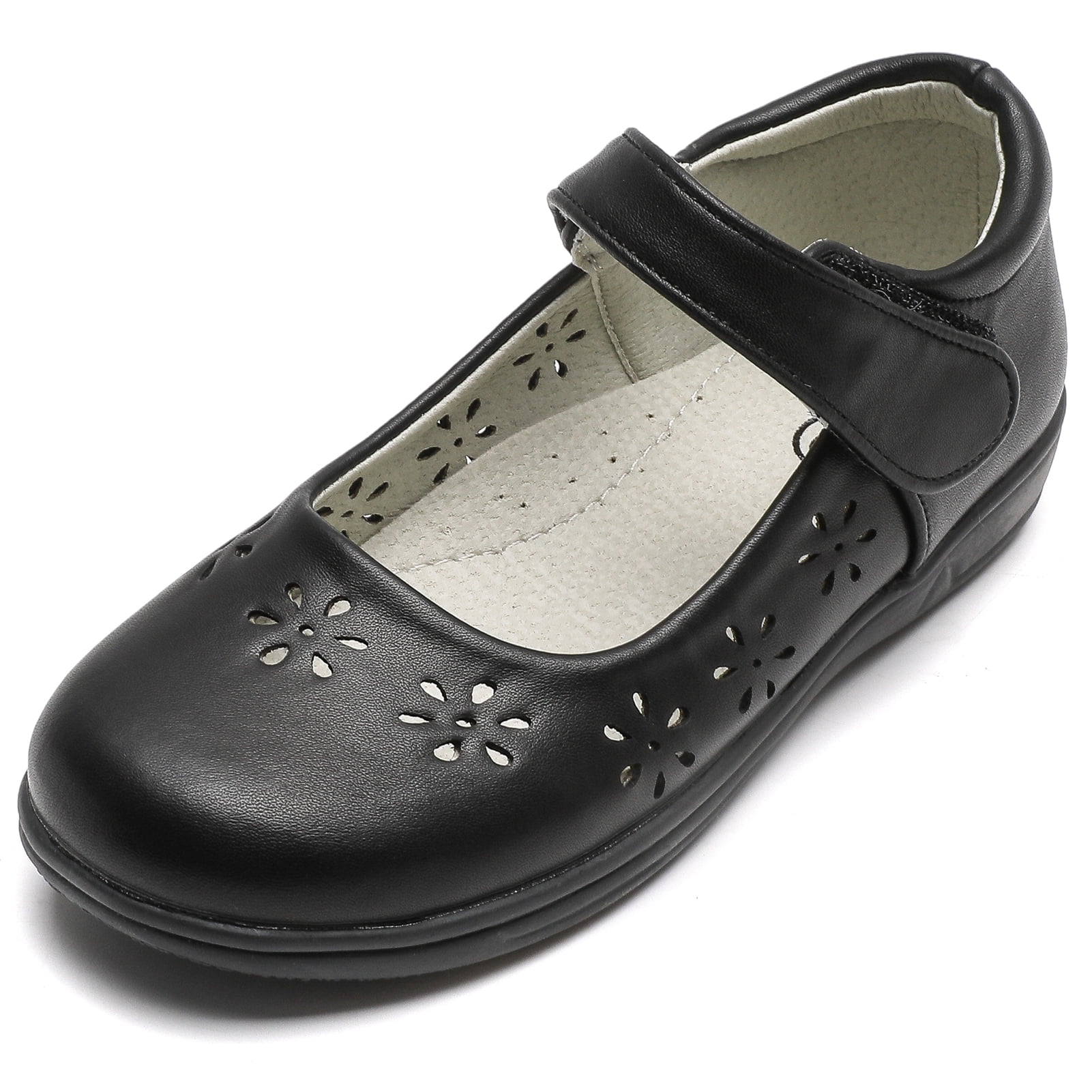 DADAWEN Girls Mary Jane Flat School Uniform Shoes Black Dress Shoes for ...