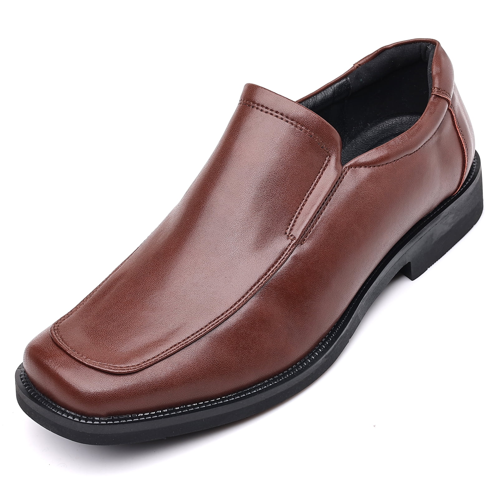 DADAWEN Men's Formal Leather Square Toe Loafers Shoes Classic Dress ...