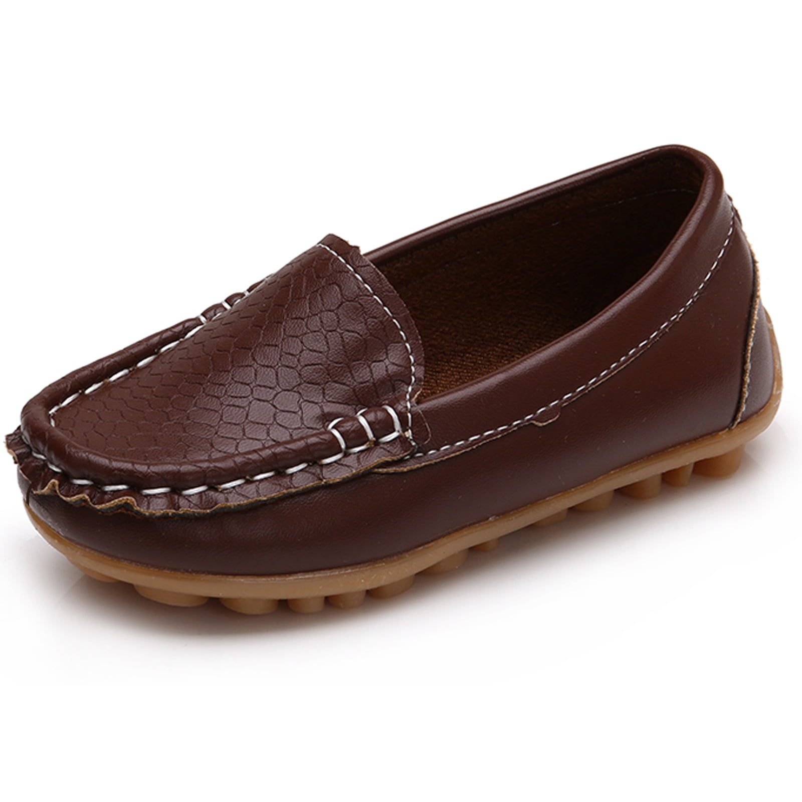 DADAWEN Boys Soft Split Leather Slip-On Loafer Dress Shoes 6.5 Size ...