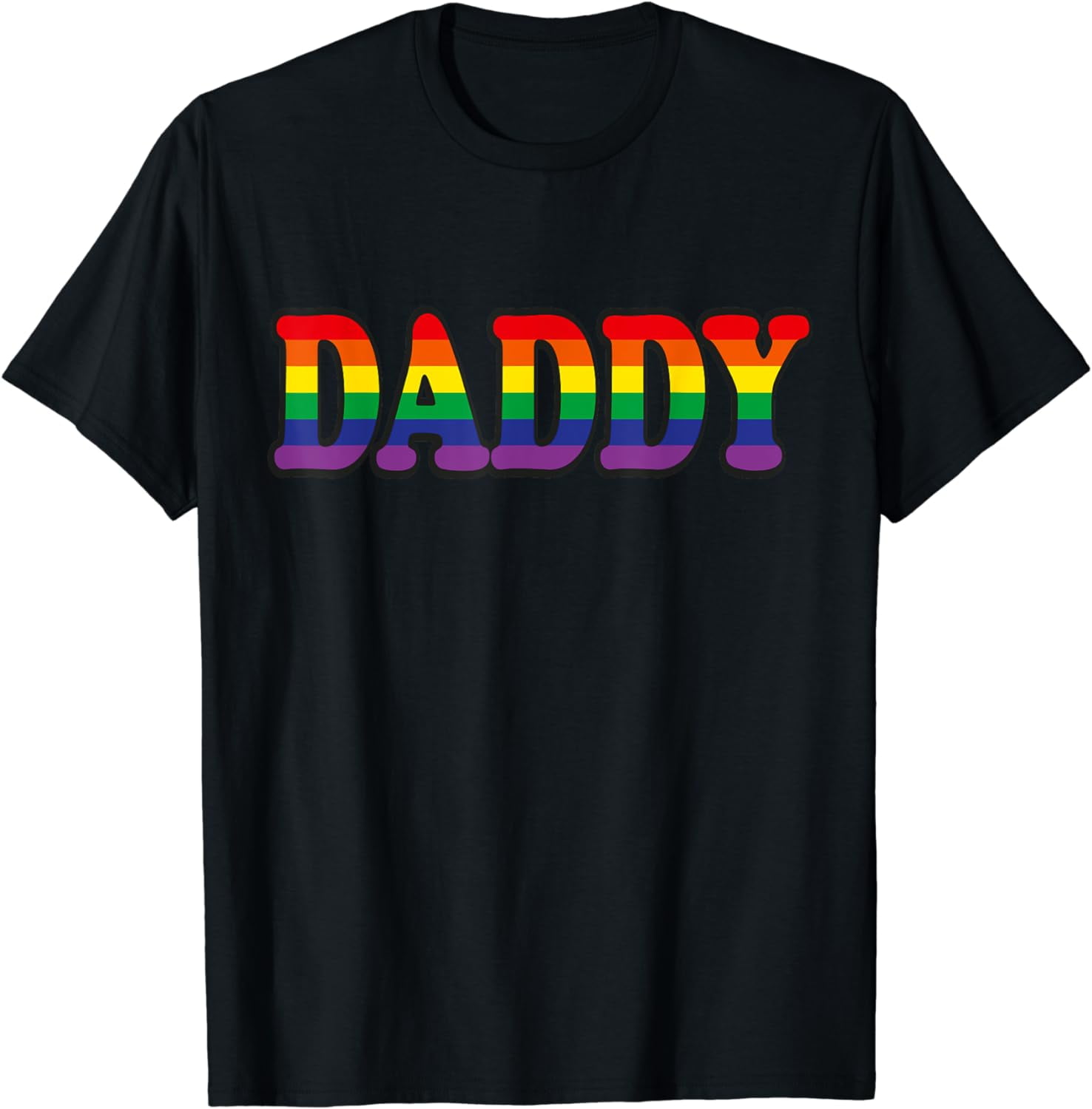 DADDY Gay Pride Month LGBTQ Fathers Day Rainbow Flag Queer T-Shirt ...