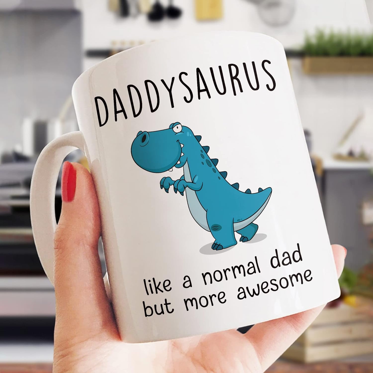 DADDYSAURUS Coffee Mug for Dad - Funny Gift for Dad from Daughter, Son ...