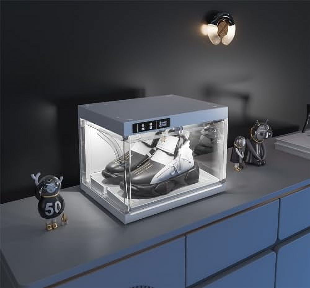 DADEA Smart Shoe Case with LED Lights, Clear Plastic Display Case, Auto ...