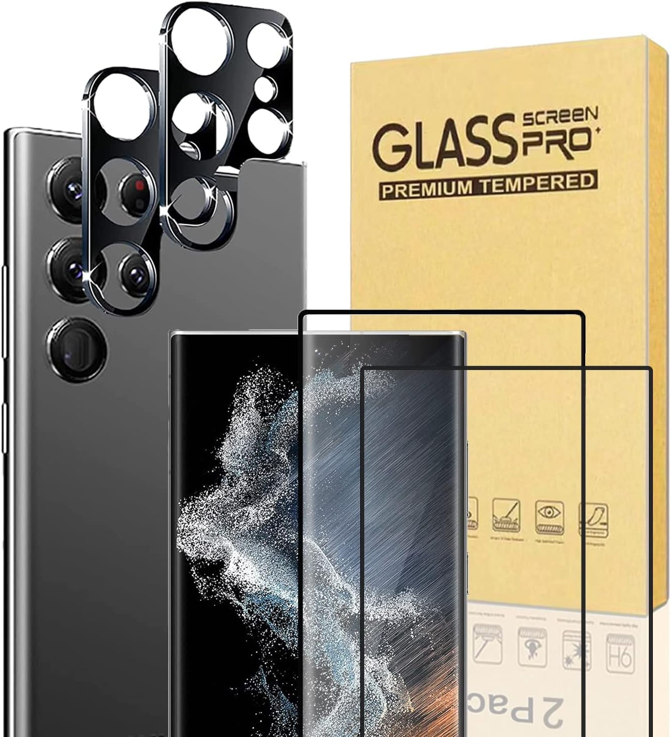 DADHOT [2+2 Pack] Galaxy S23 Ultra Screen Protector, 9H Tempered Glass ...