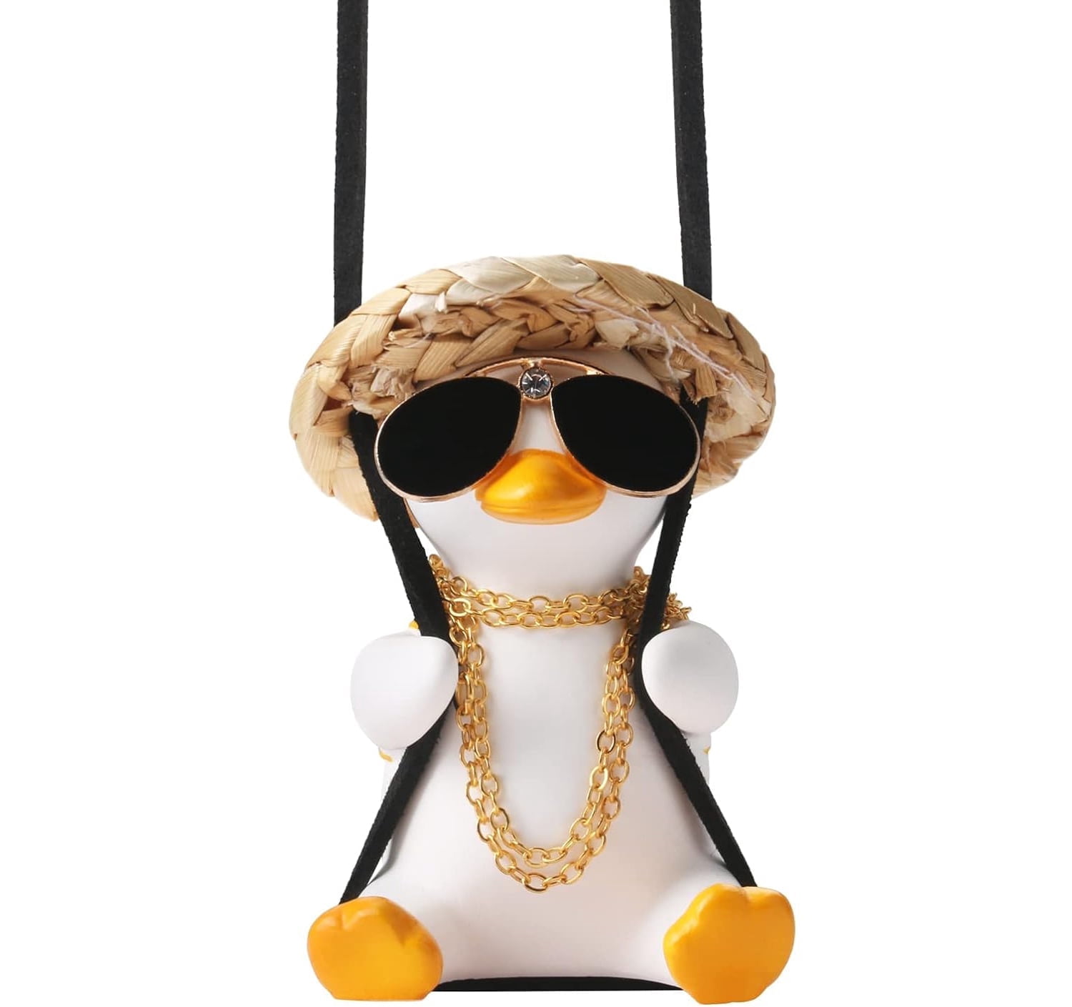 DADHOT Super Cute Swinging Duck Car Mirror Hanging Ornament Car ...