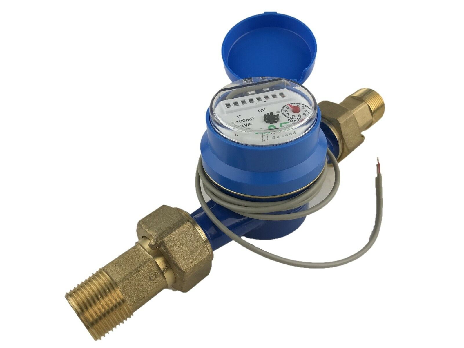 DAE AS-100mP 1" Water Meter with Pulse Output, Measuring in Liter + NPT ...