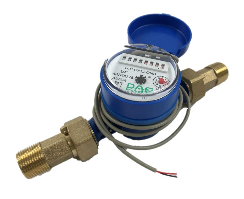 DAE Water Meter, 3/4" NPT Couplings, Gallon Measurement with Pulse ...