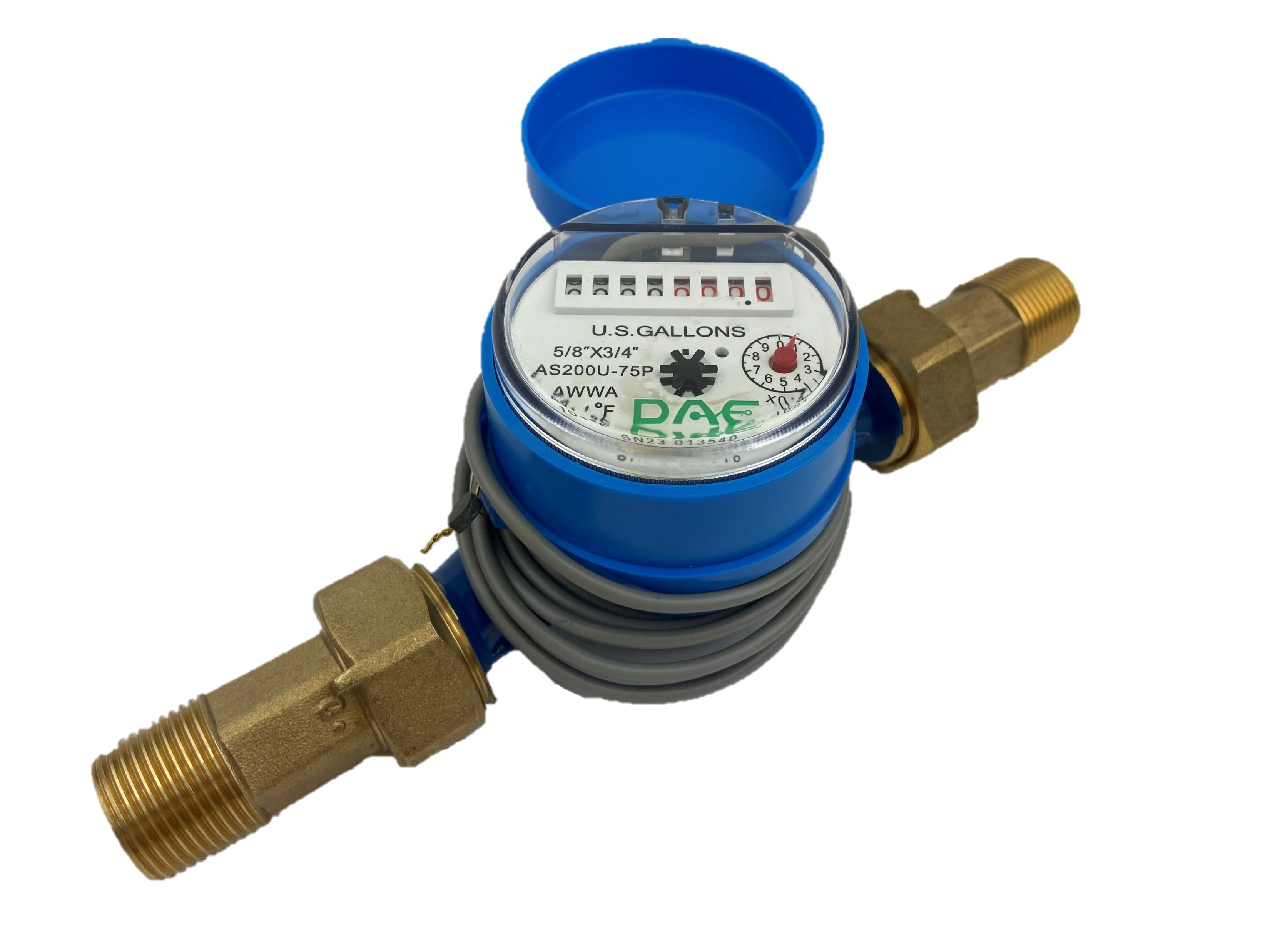 DAE Water Meter, 3/4" NPT Couplings, Gallon Measurement with Pulse ...
