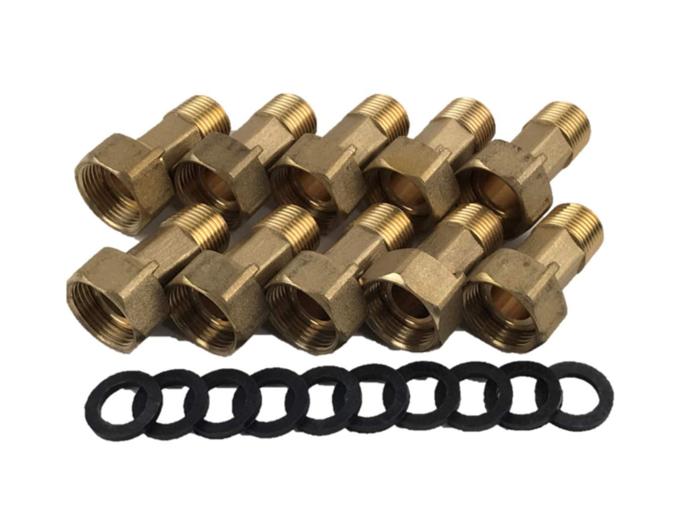 DAE C-50 10 pcs 1/2" Water Meter Coupling, 1/2" Male NPT, 3/4" Female ...