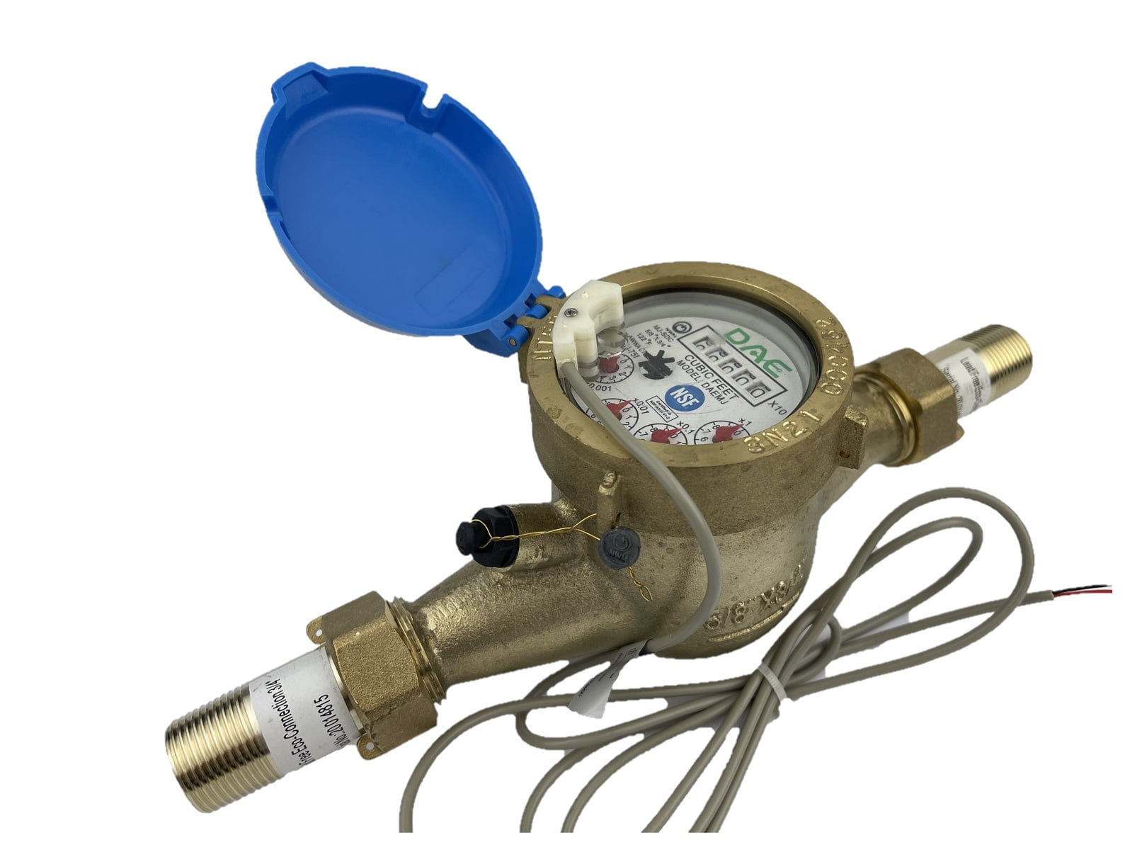 DAE MJ-75f NTEP NSF61 Lead Free Potable Water Meter, 3/4" NPT Couplings ...