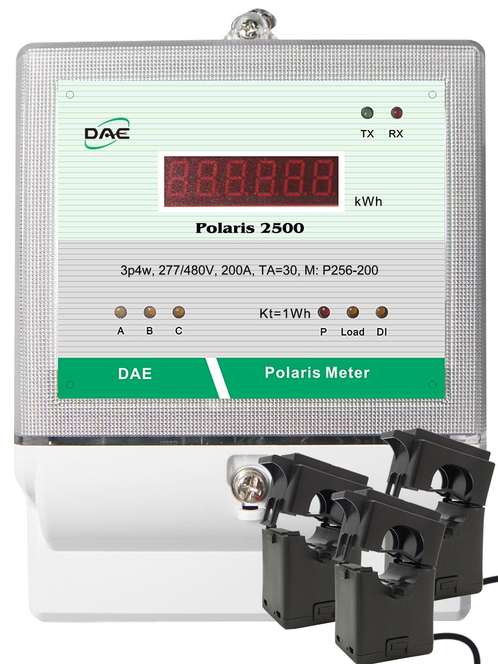 DAE P256-1000 KIT, UL 1000A kWh meter, 3Phase, 277/480V 50/60Hz RS485 ...