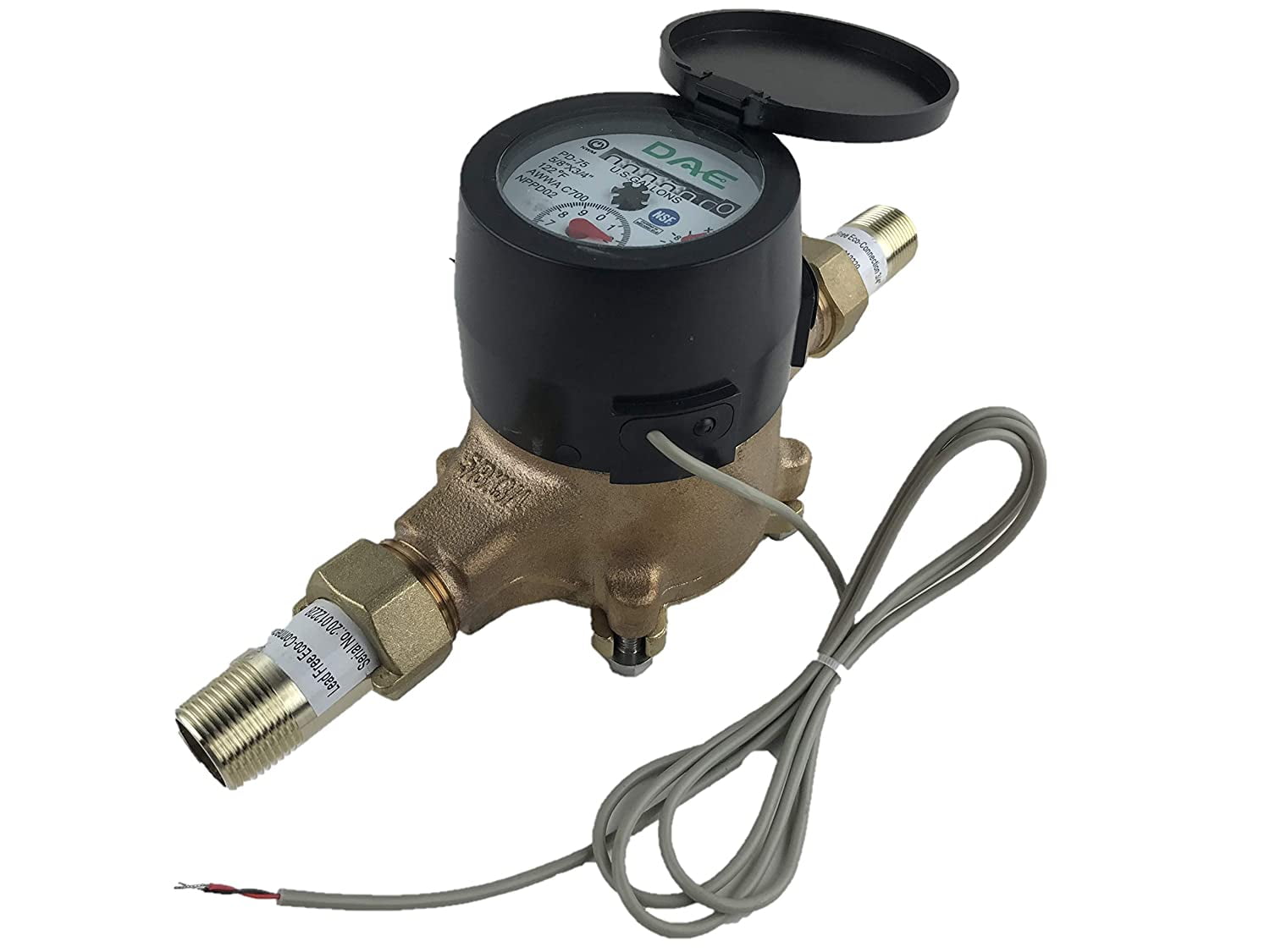 DAE Lead-Free NSF61, IP68 Positive Displacement Water Flow Meter, 3/4 ...