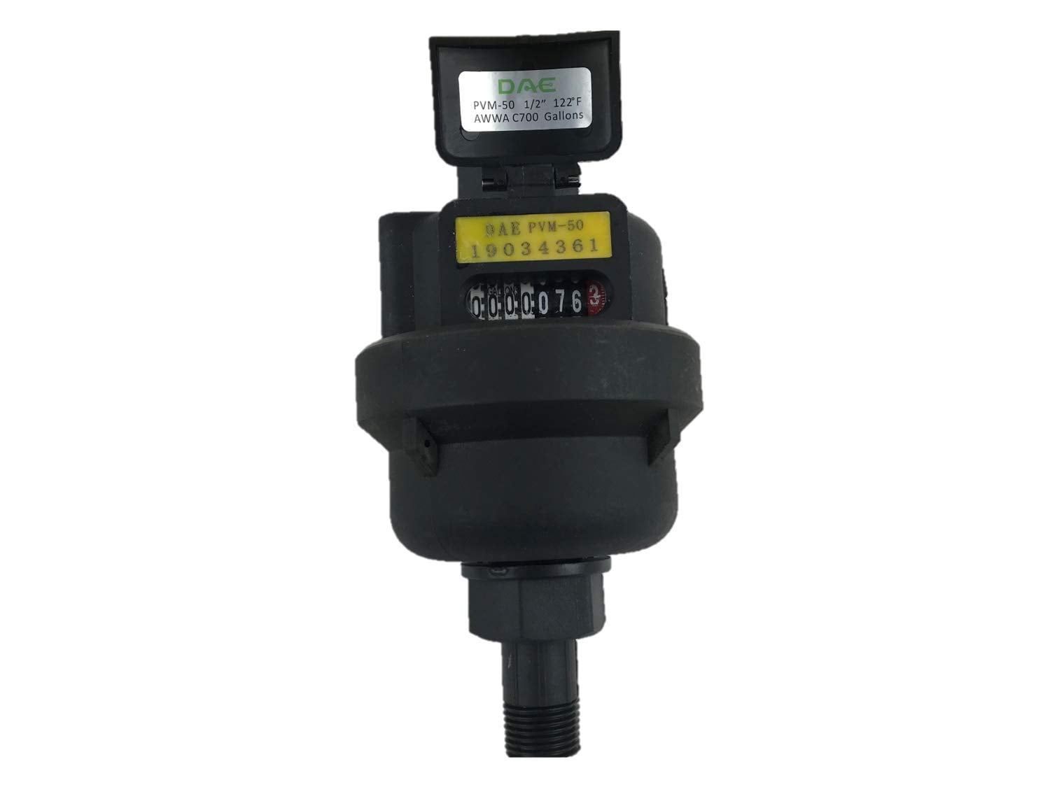 DAE PVM-50 1/2" Plastic Positive Displacement Water Meter, Measuring in ...