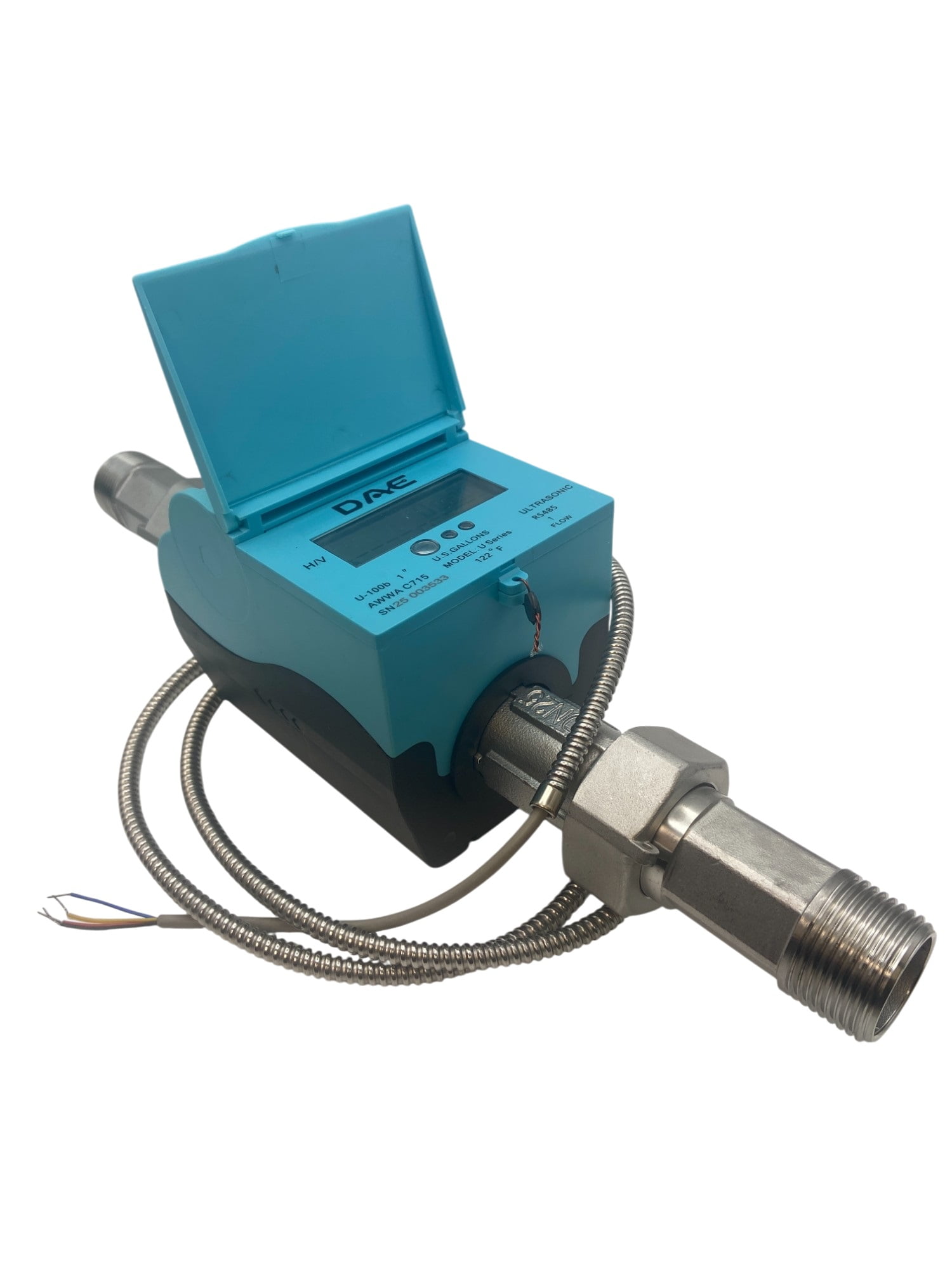 DAE U-100b 1″ Non-Lead Stainless Ultrasonic Flow Meter with RS485 ...