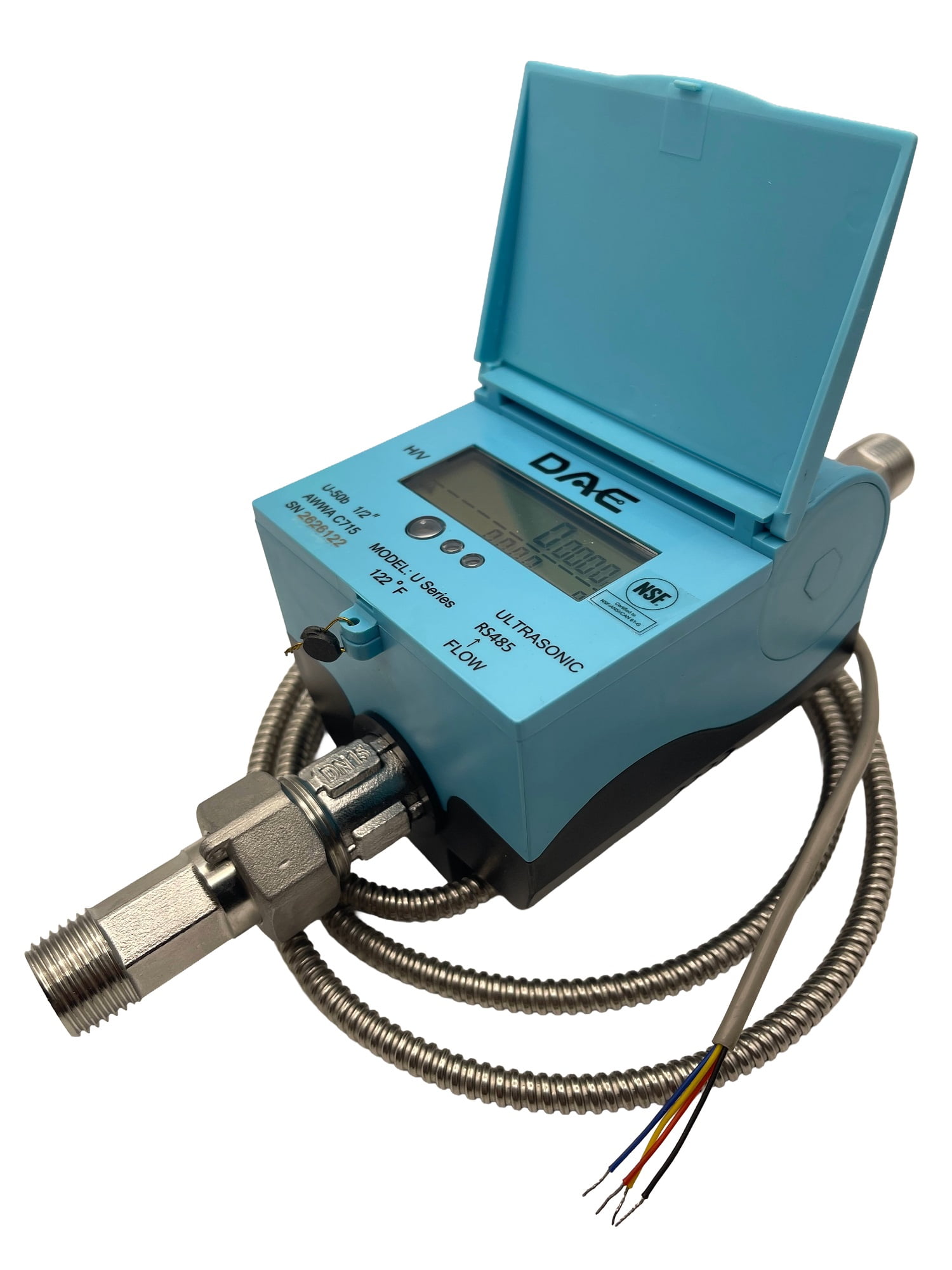 DAE U-50bm 1/2" NSF61 Non-Lead Stainless Ultrasonic Flow Meter with ...