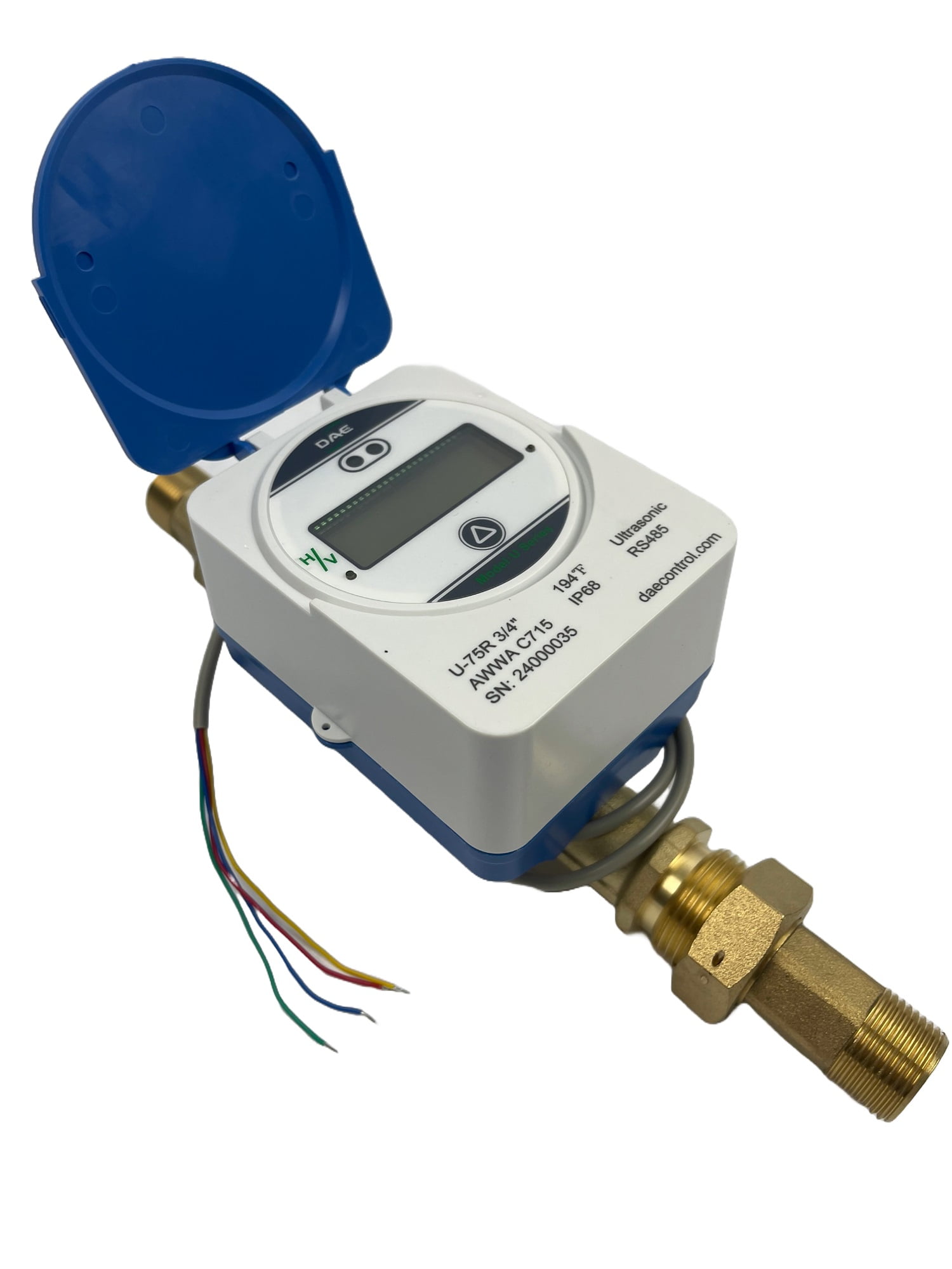 DAE U-75R 3/4" Hot Ultrasonic Flow Meter with RS485 communication, IP68 ...