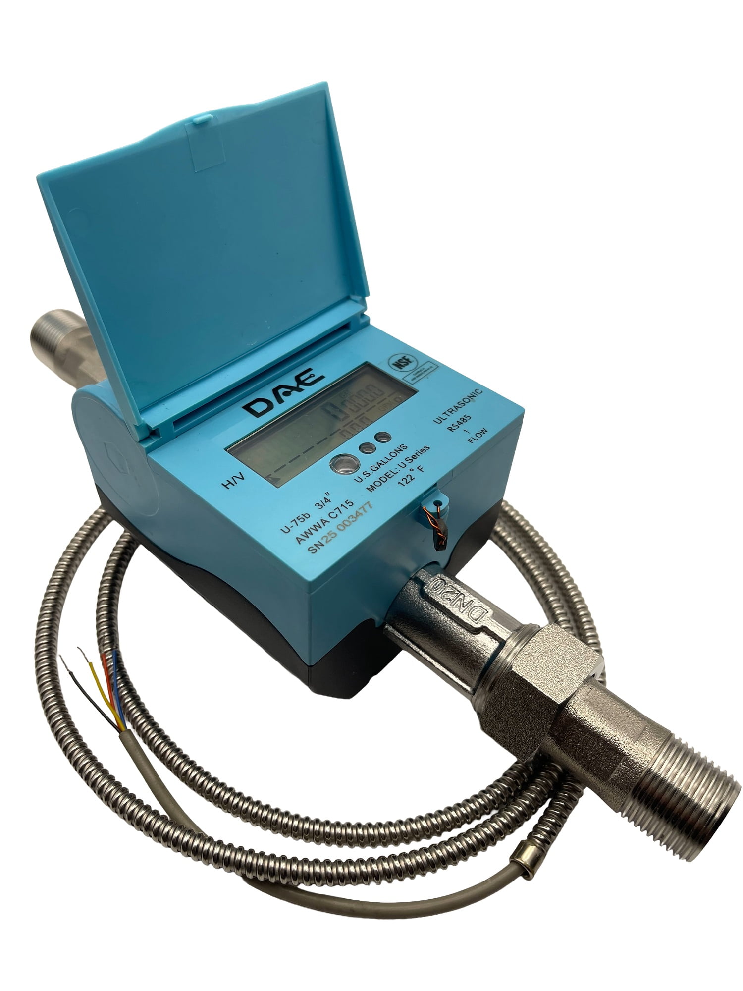 DAE U-75b 3/4″ NSF61 Non-Lead Stainless Ultrasonic Flow Meter with ...