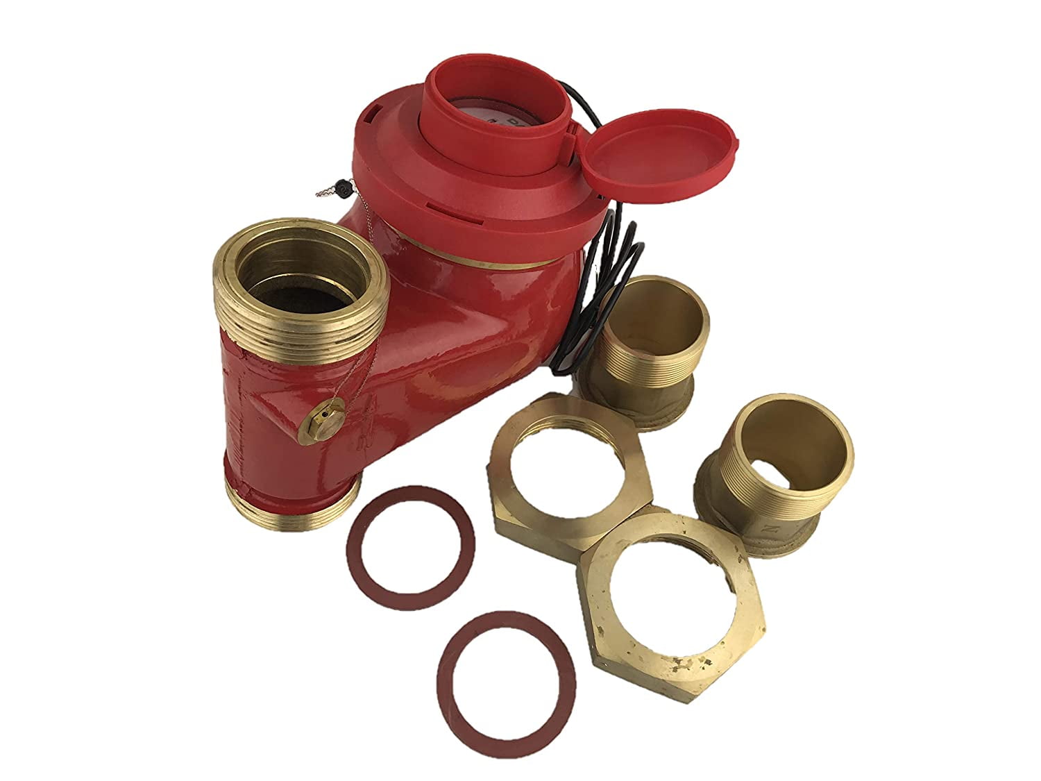 DAE V-200RP 2" Vertical Hot Water Meter, Pulse Output + Couplings ...