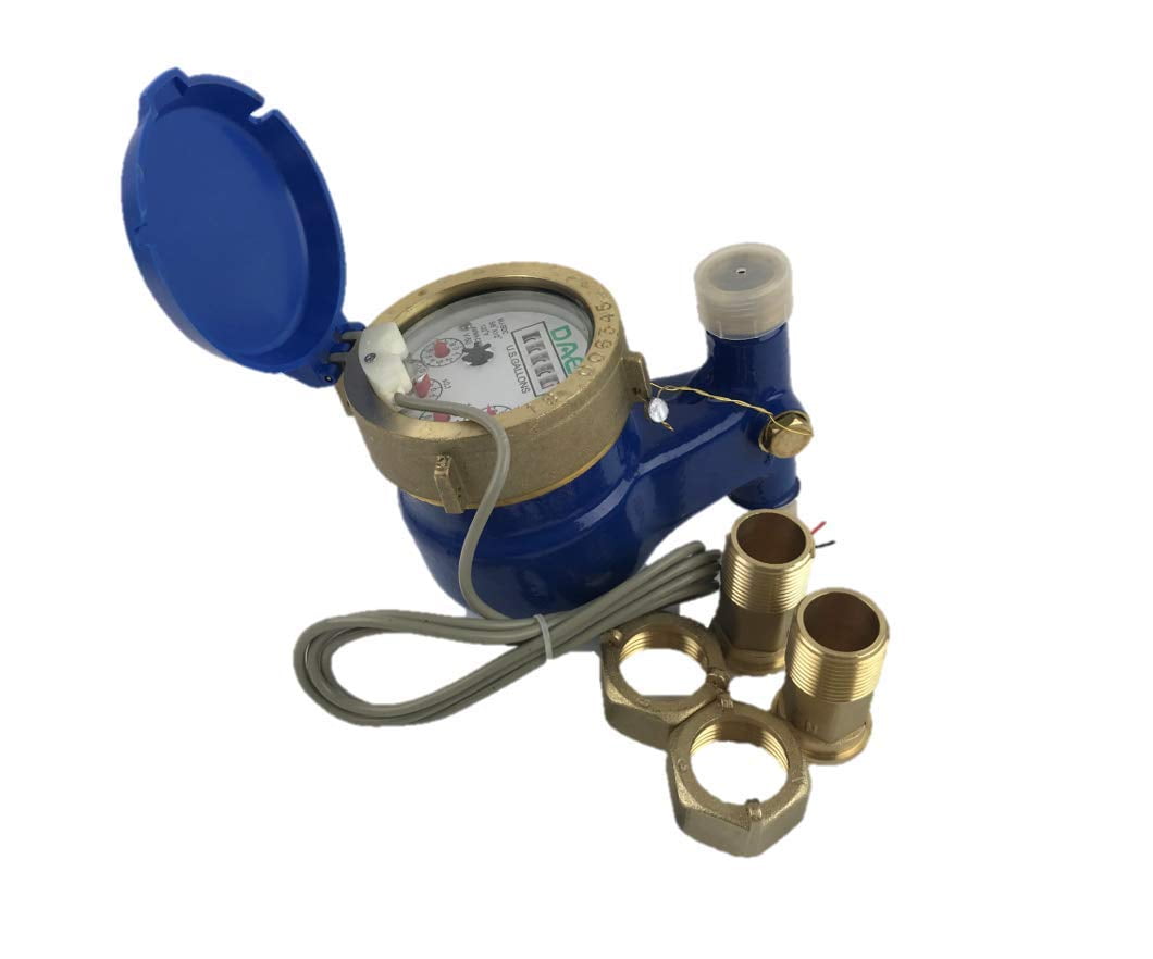 DAE V-50P 1/2" Vertical Water Meter with Pulse Output, Measuring in ...