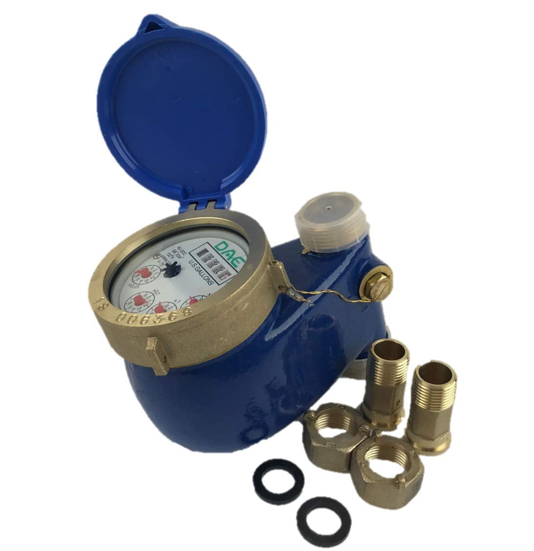 DAE V-75 Vertical Water Meter, 3/4" NPT Couplings, Measuring in Gallons ...