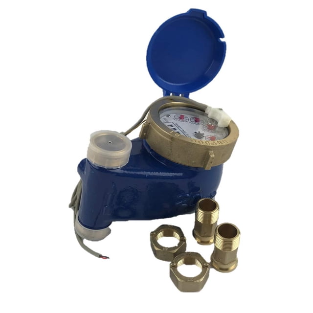 DAE V-75P Vertical Water Meter with Pulse Output, 3/4" NPT Couplings ...