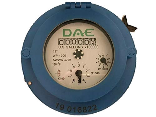 DAE WP-1200P 12" Woltmann Helix Water Meter, Pulse Output, Gallon ...