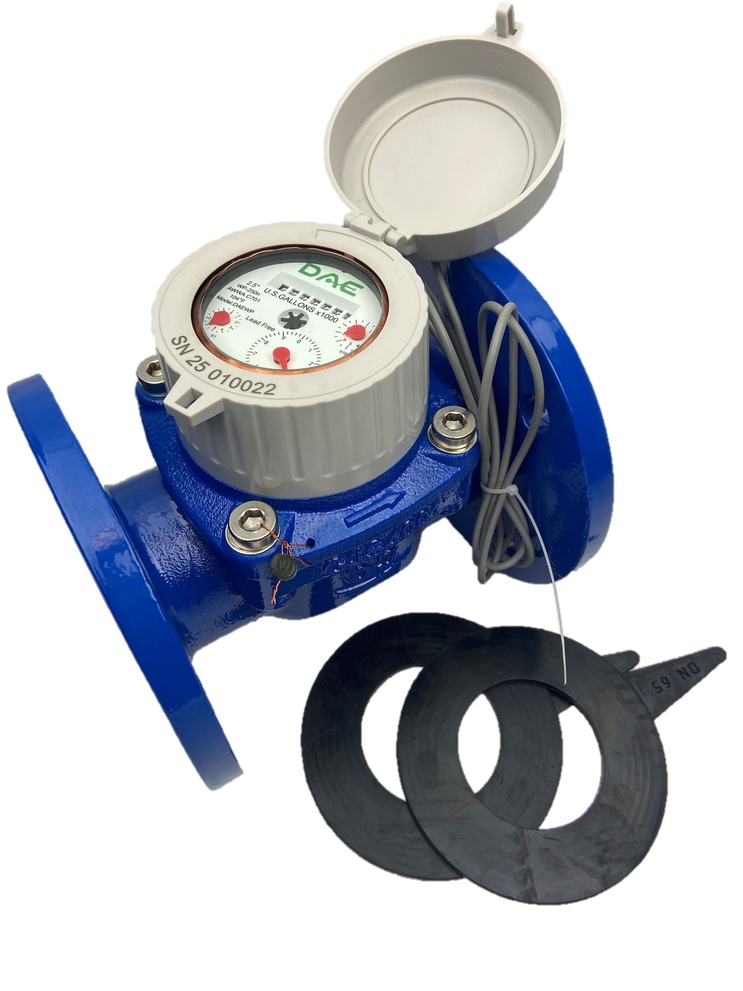 DAE WP-250n 2.5" Lead Free Woltmann Helix Water Meter, Pulse Output ...