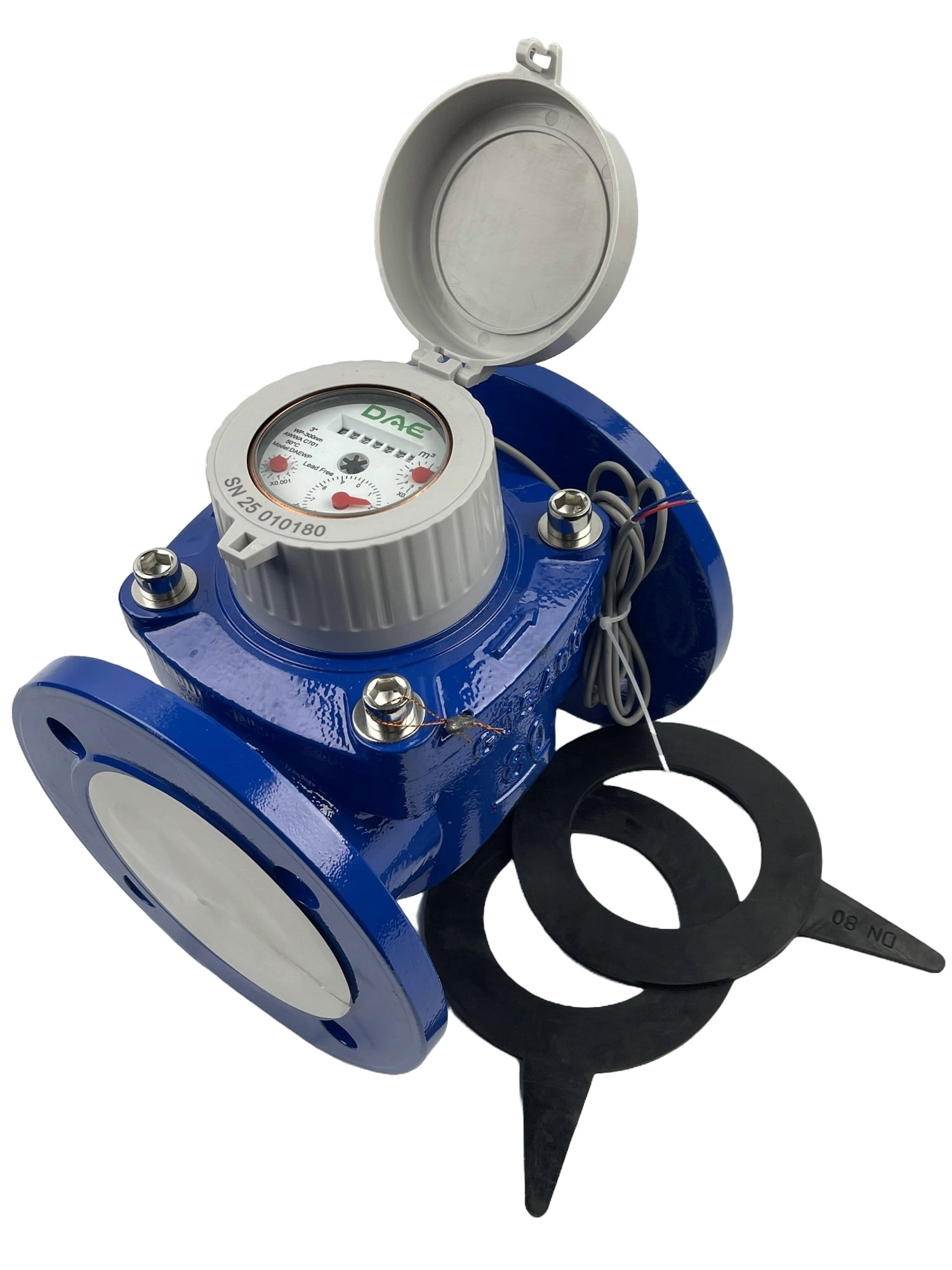 DAE WP-300nm 3" NSF61 Lead Free Woltmann Helix Water Meter, Pulse ...