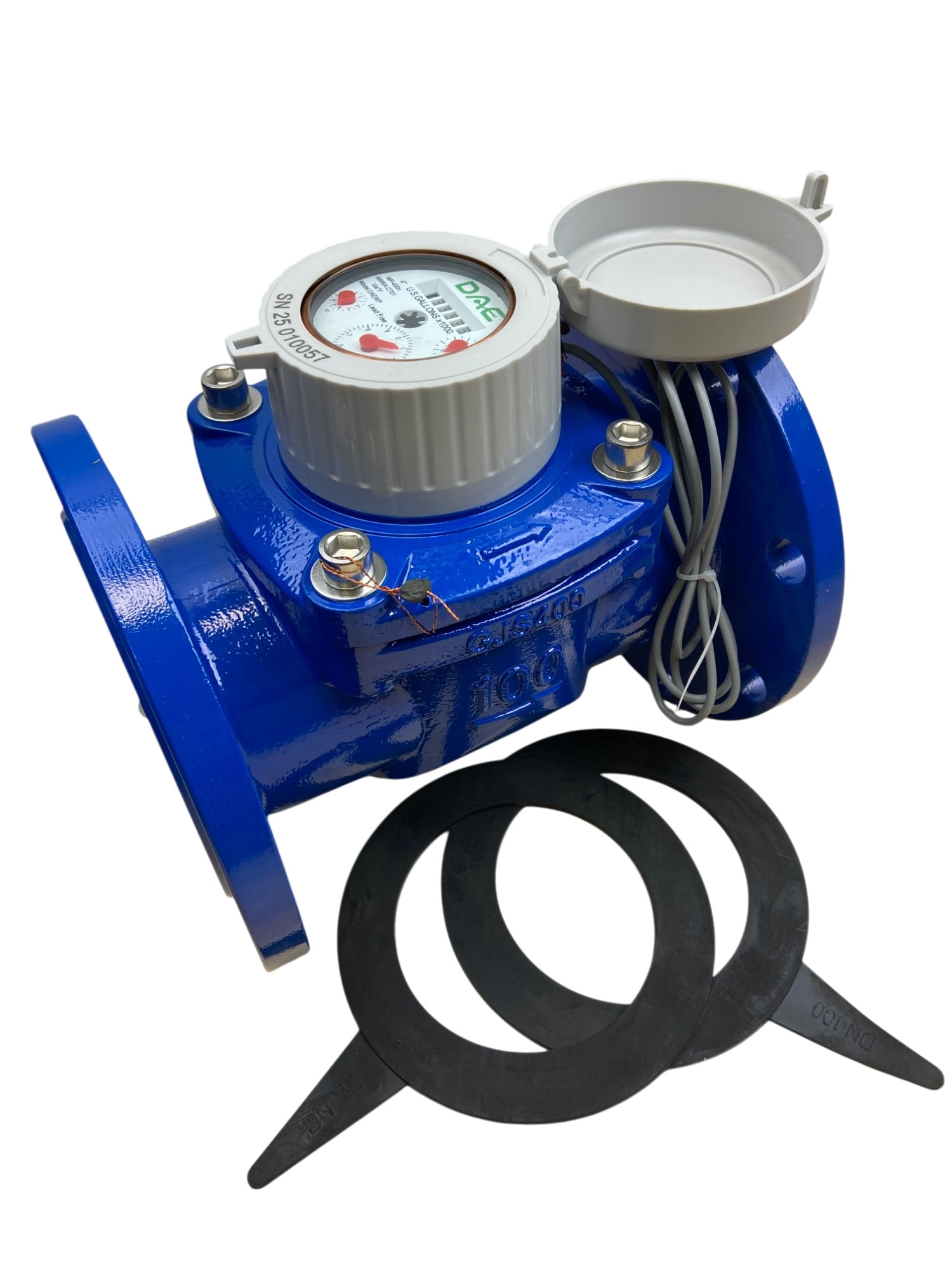 DAE WP-400nf 4" NSF61 Lead Free Woltmann Helix Water Meter, Pulse ...