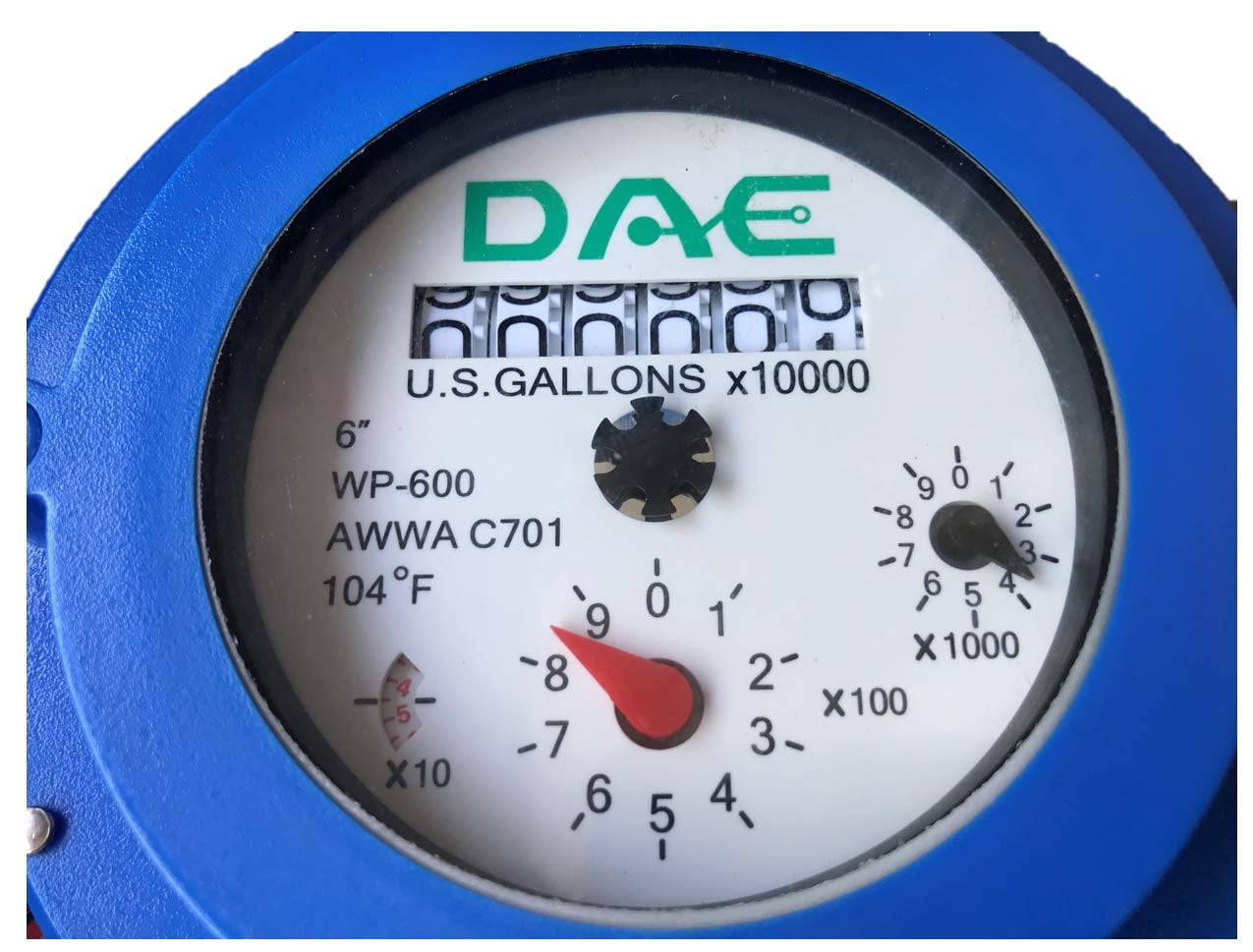 DAE WP-600P 6" Woltmann Helix Water Meter, Pulse Output, Gallon ...